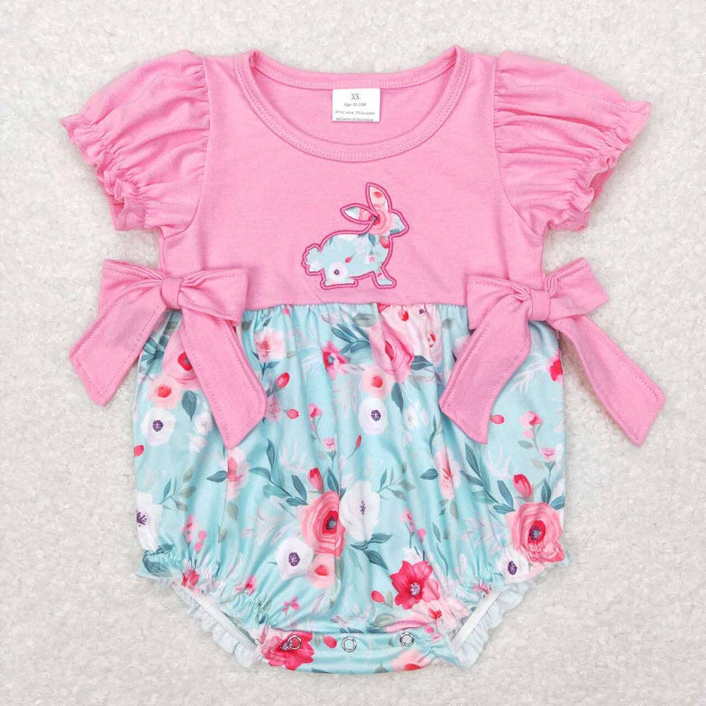 Wholesale Baby Infant Girls Floral Rabbit Easter Rompers for your store - Faire