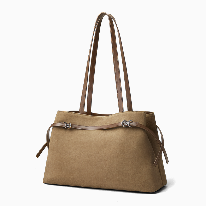 Wholesale Belted Suede Tote Bag for your store - Faire