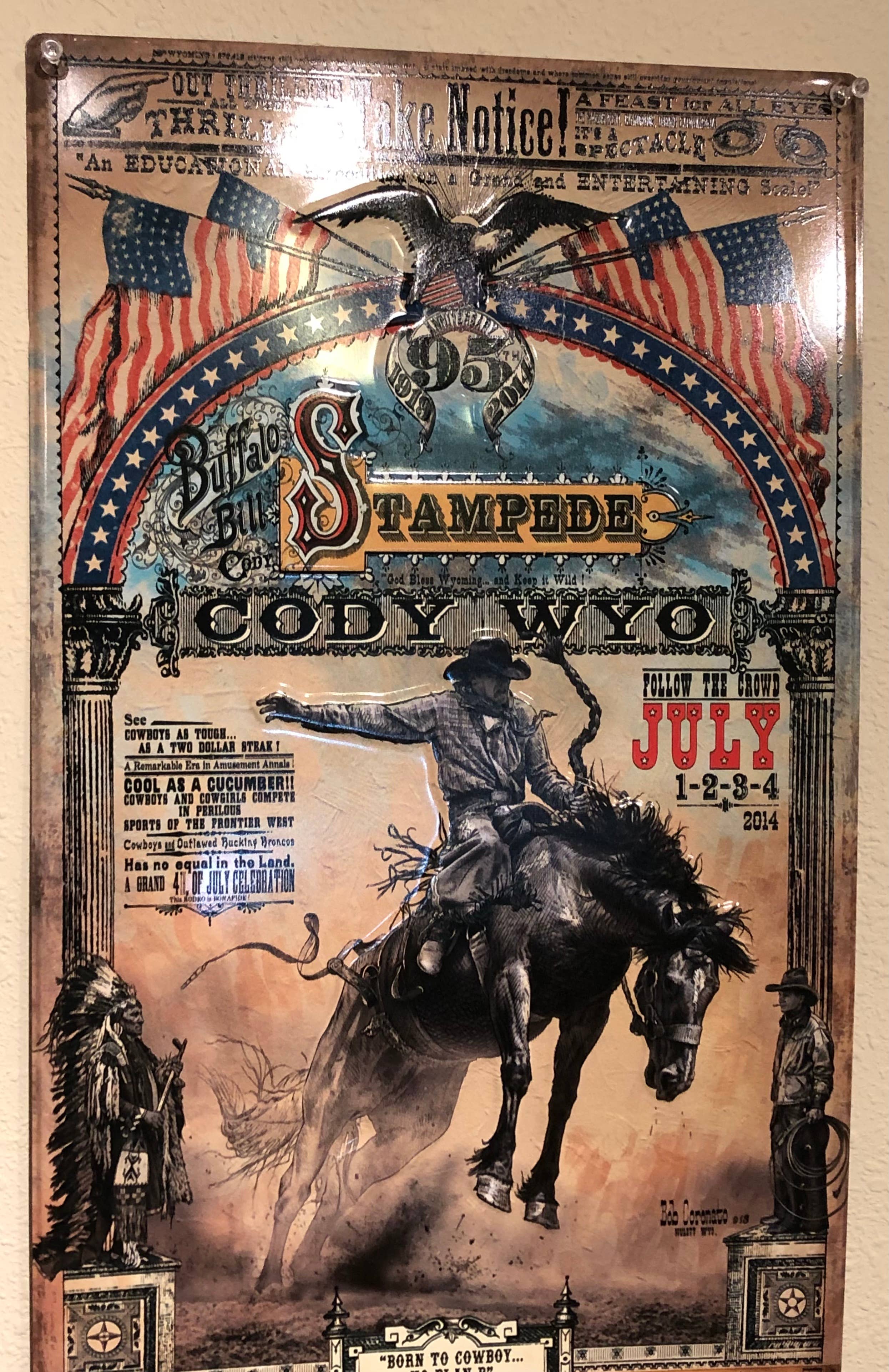 Wholesale Framed Cody Wyoming, Bob Coronato tin rodeo poster for your ...