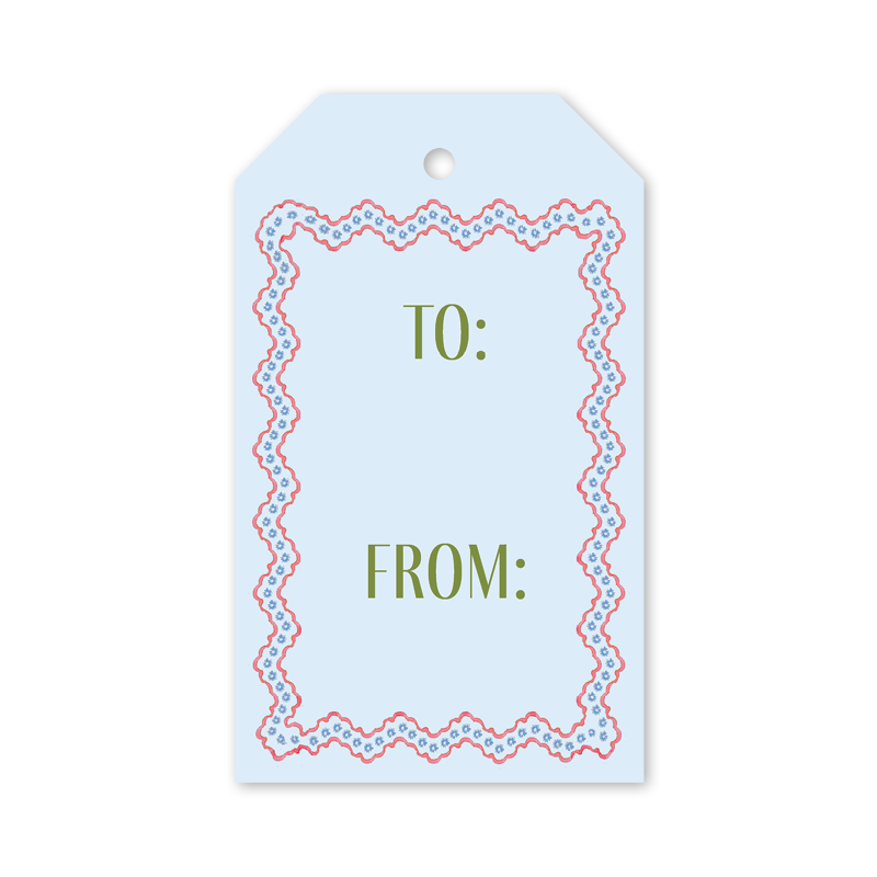 Wholesale Lamia Damask Blue Gift Tags for your store - Faire