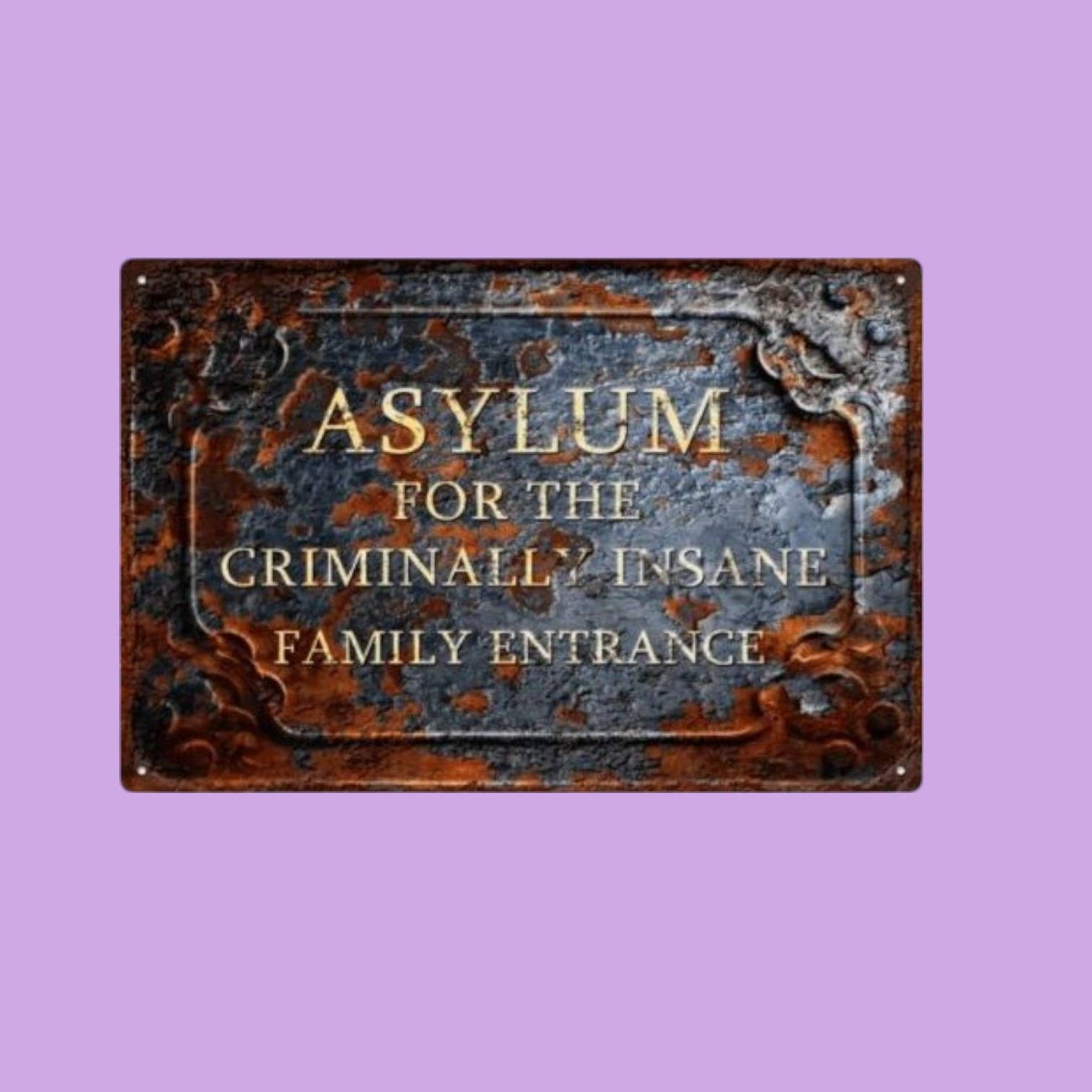 Wholesale Family Entrance - Lunatic Asylum Sign 12x8 Metal for your ...