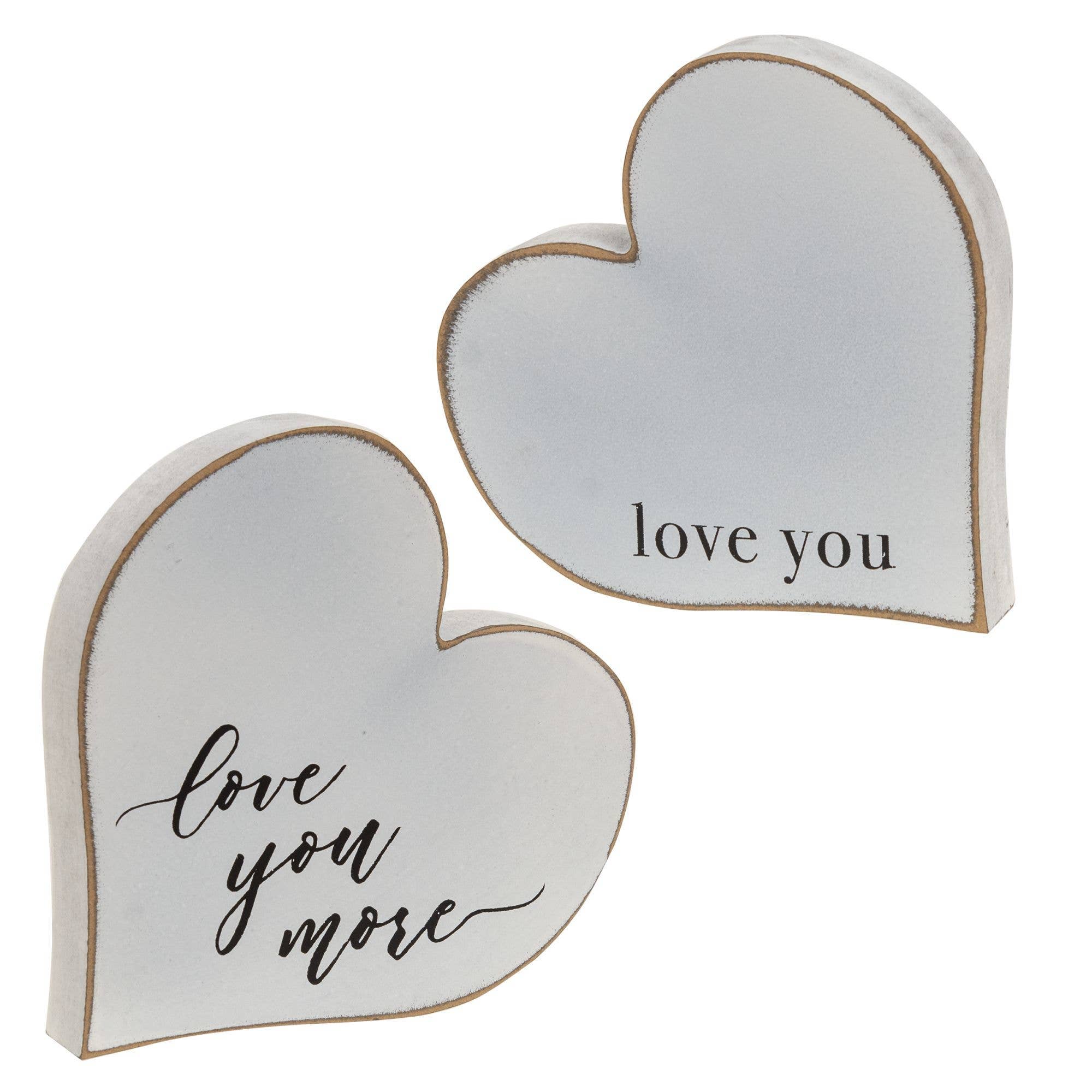 Wholesale 2/Set, Love You More Distressed Chunky Hearts for your store ...