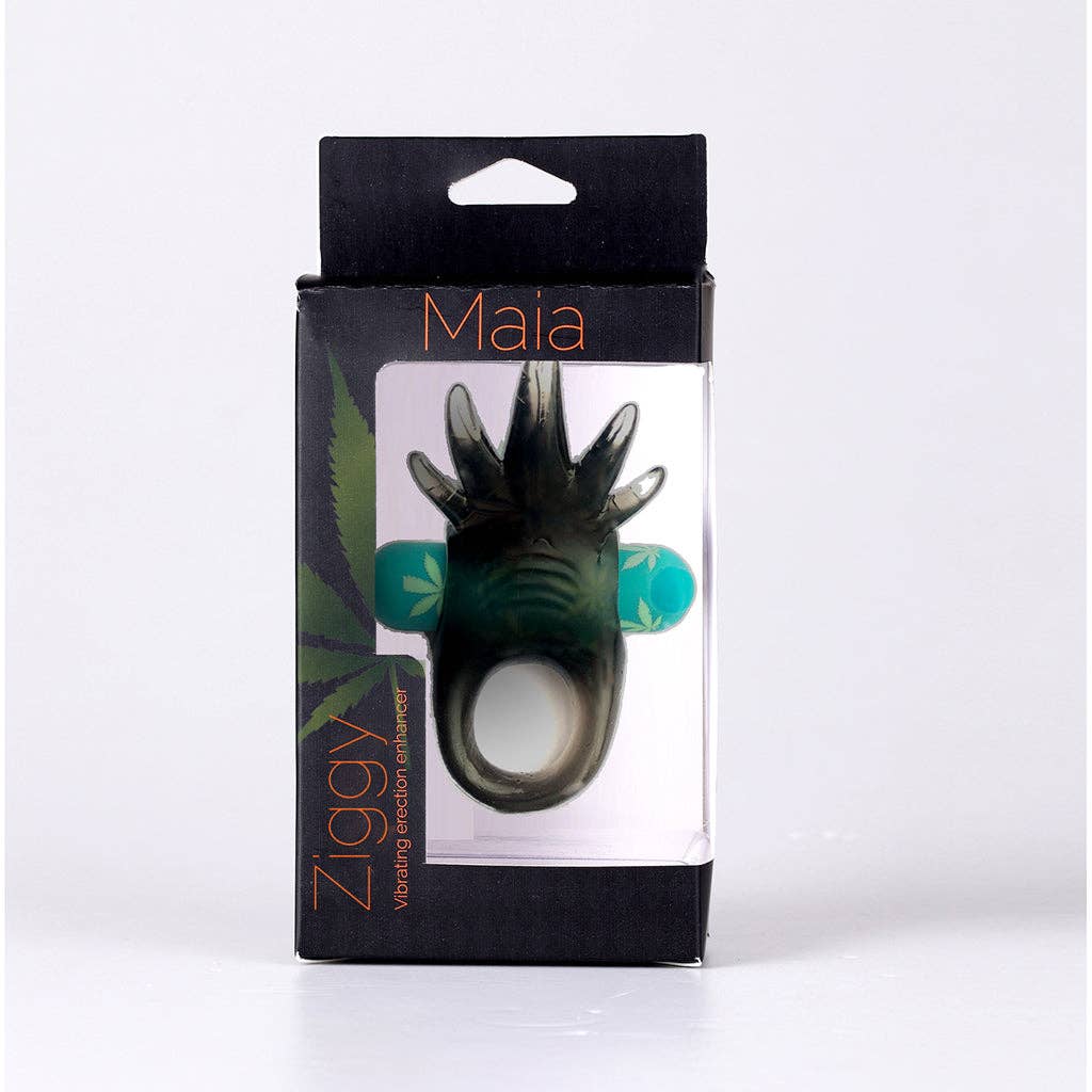 Wholesale Ziggy Hemp Leaf Rechargeable Vibrating Erection Ring for your store | Faire
