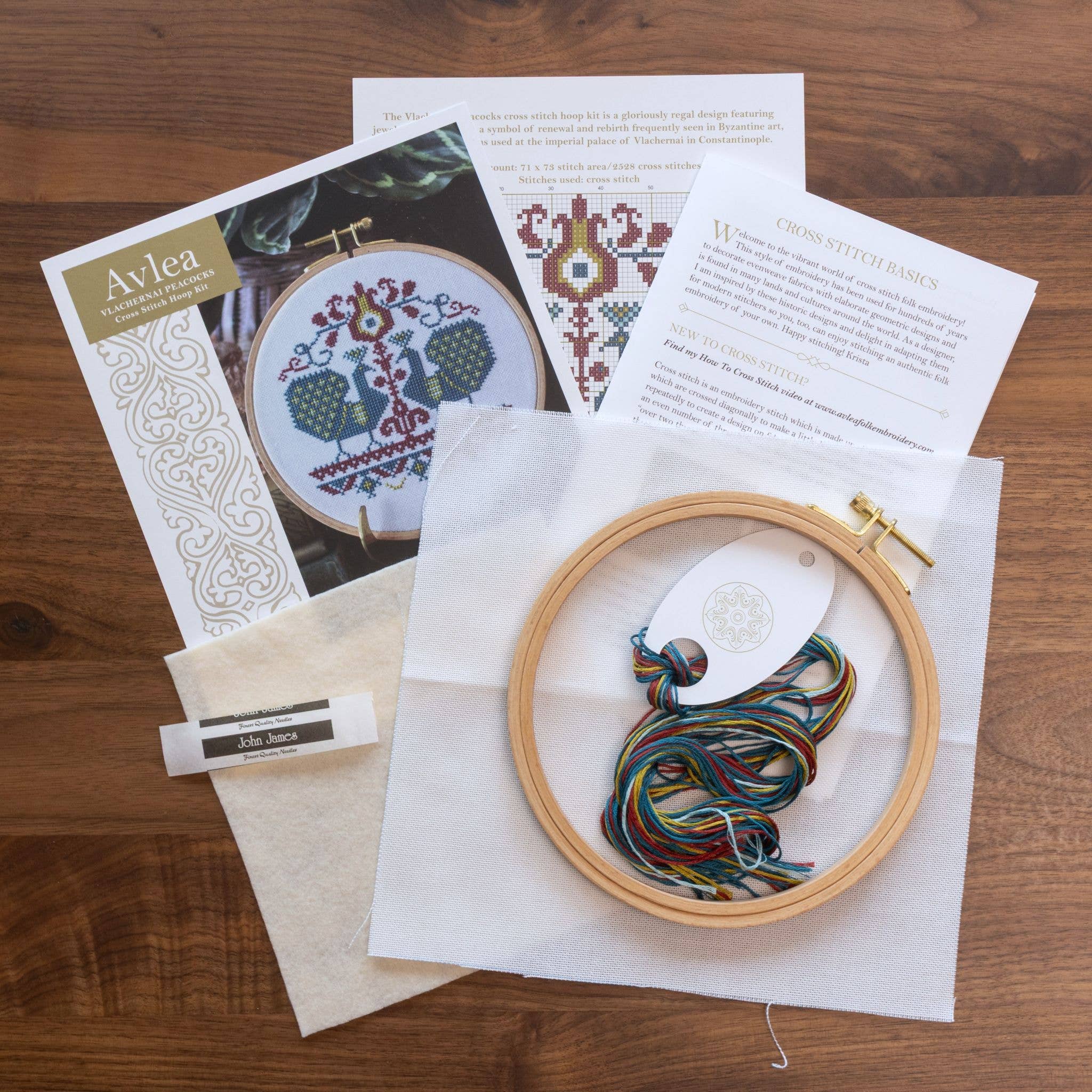 Wholesale Cross stitch hoop kit - Vlachernai Peacocks for your store ...