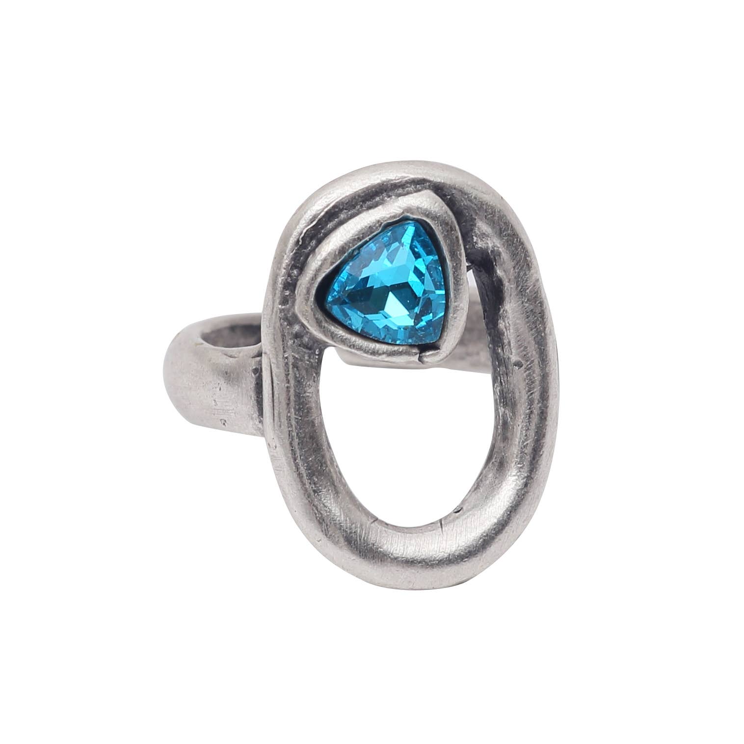 Wholesale Handmade Aqua Crystal Brass Ring - 7000 for your store - Faire