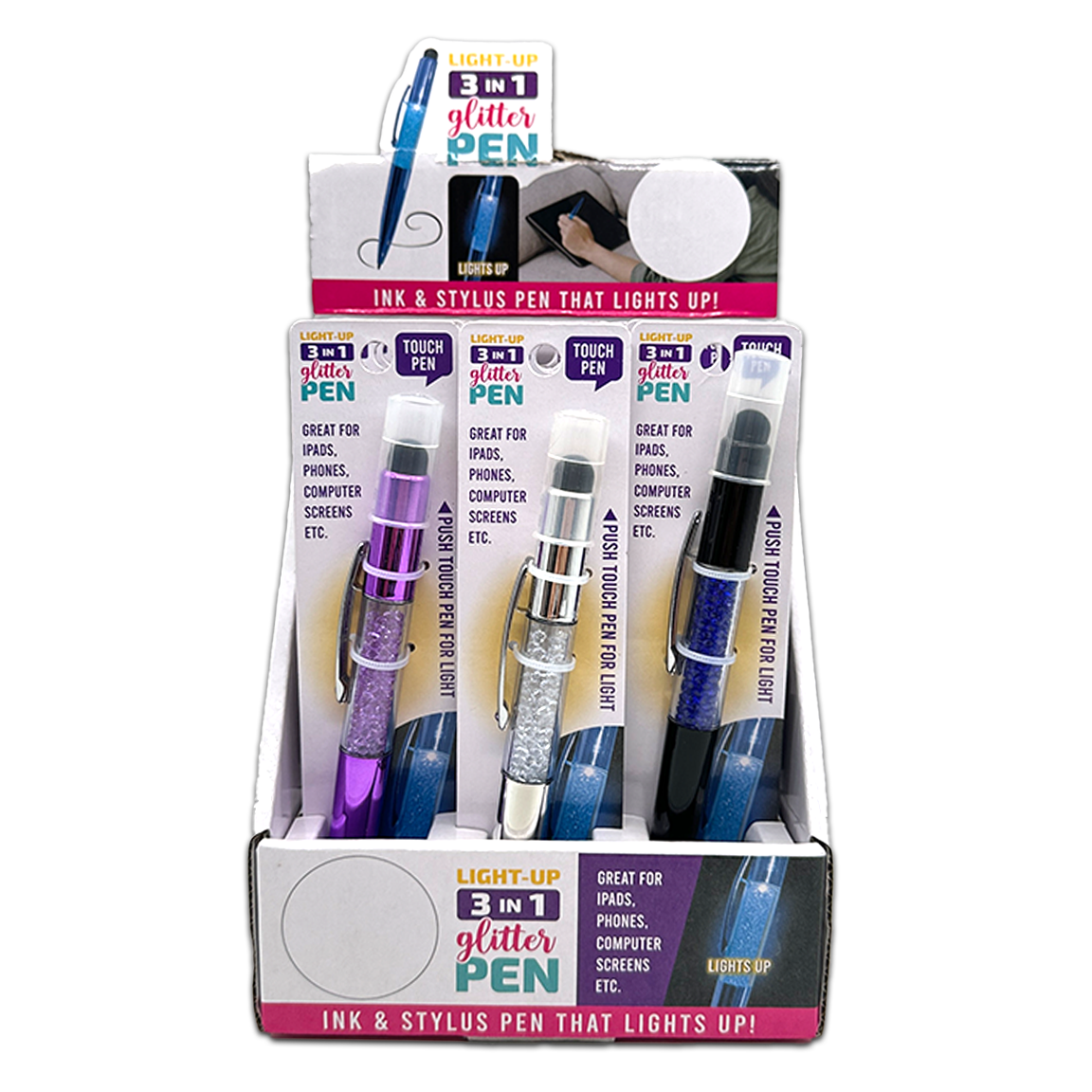 Wholesale SO MUCH FUN! 3-IN-1 GLITTER PEN 12 PIECES PER DISPLAY for ...