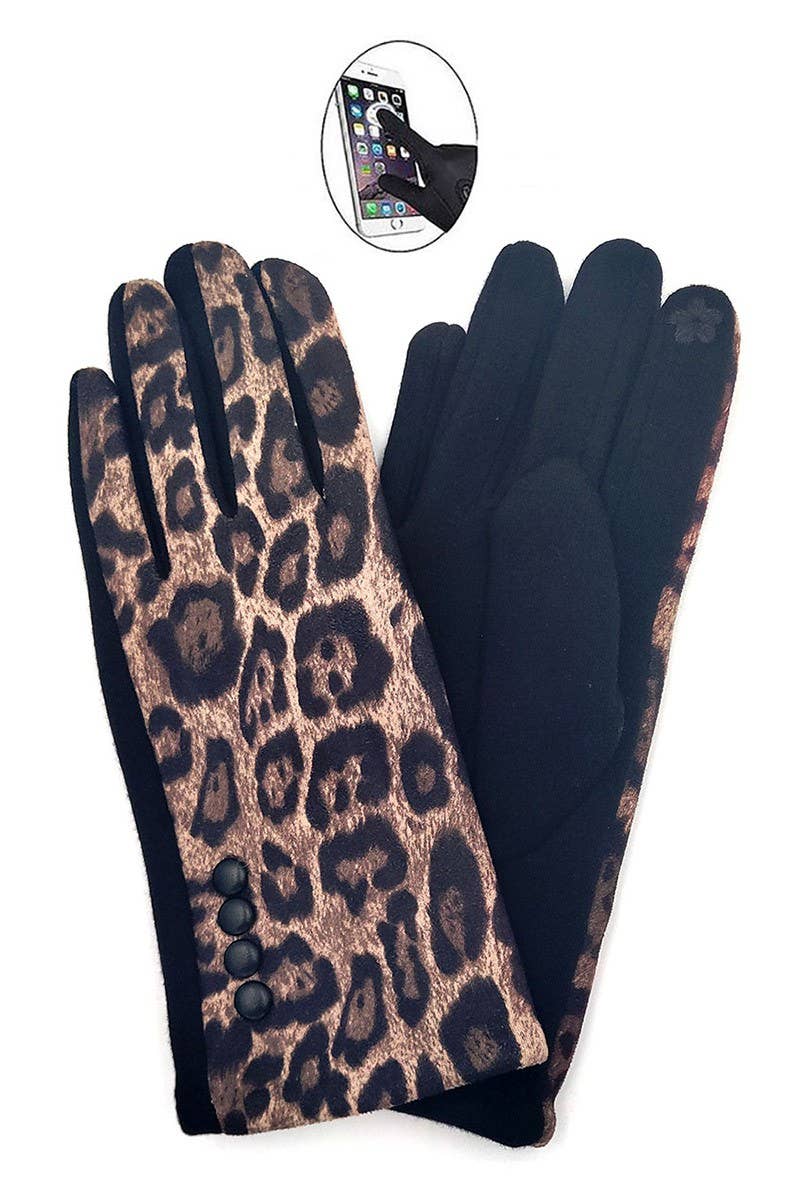 Wholesale Leopard Print Touch Screen Gloves for your store - Faire