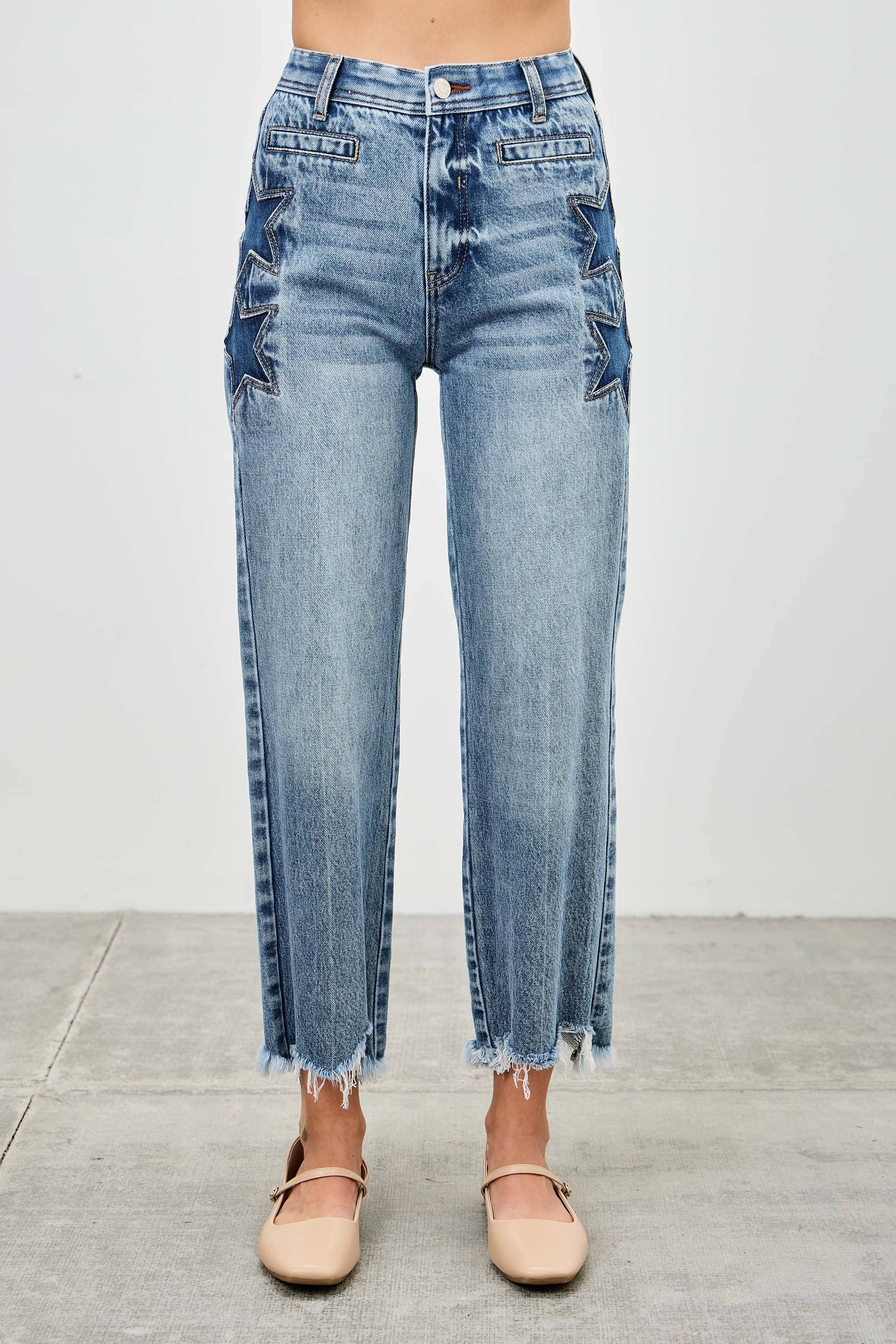 Wholesale P82378ML-PLUS HIGH RISE CROP WIDE WITH STAR for your store ...