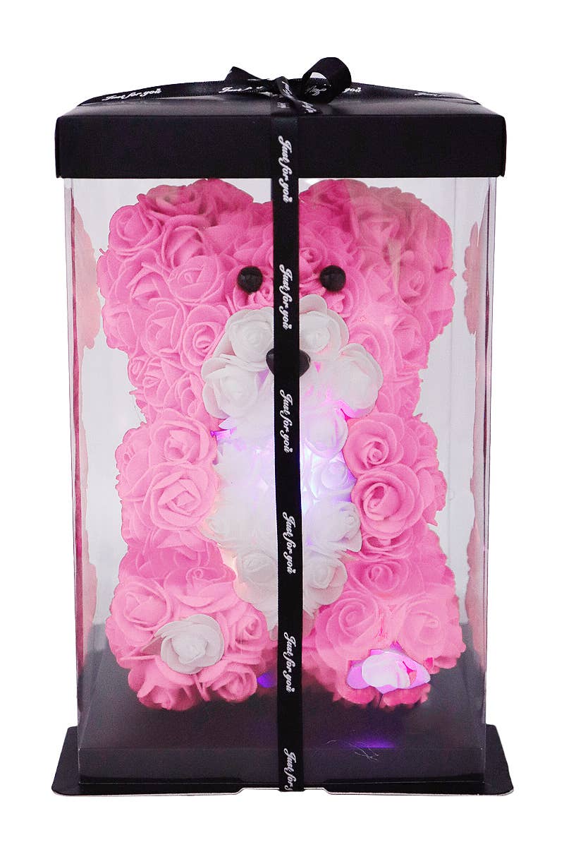 Wholesale Forever LED Light-Up Rose Teddy Bear with Gift Box for your ...