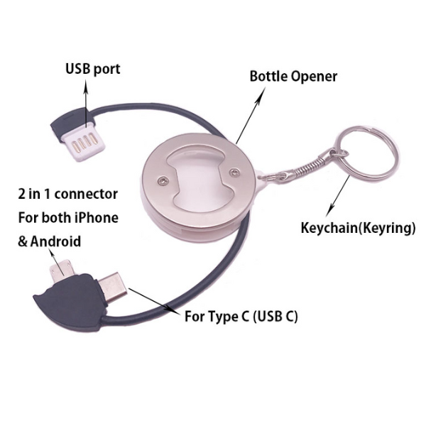Wholesale 4in1 Keychain Charging Cable for your store - Faire