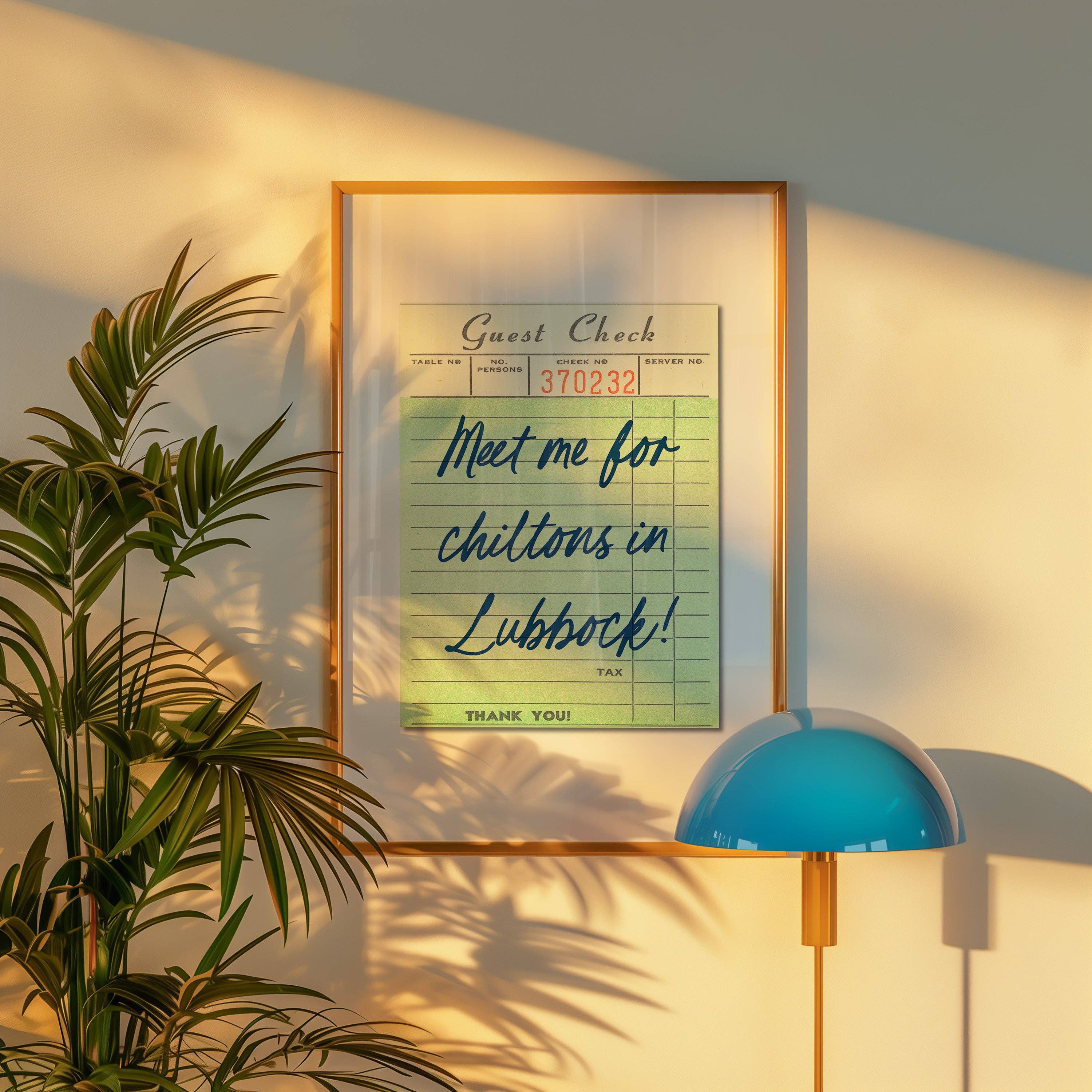 Wholesale Meet Me For Chiltons In Lubbock Guest Check Art Print for ...