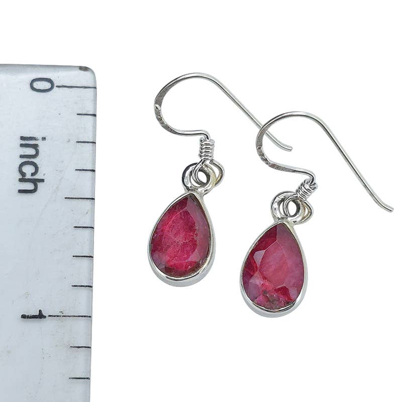 Wholesale Faceted Composite Ruby Dangle Earrings for your store - Faire
