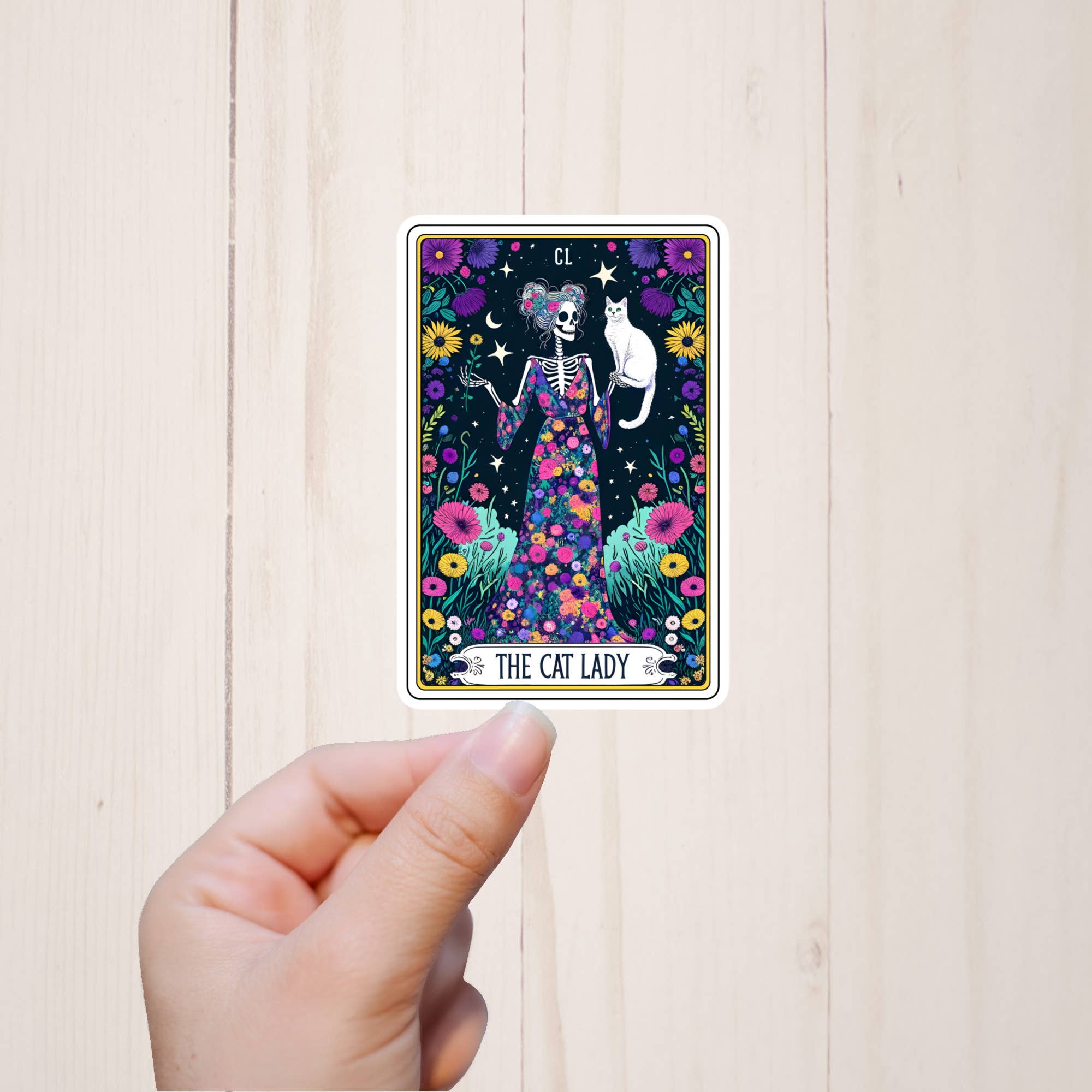 Wholesale The Cat Lady Tarot Card Stickers, Funny Cat Mom Stickers for ...