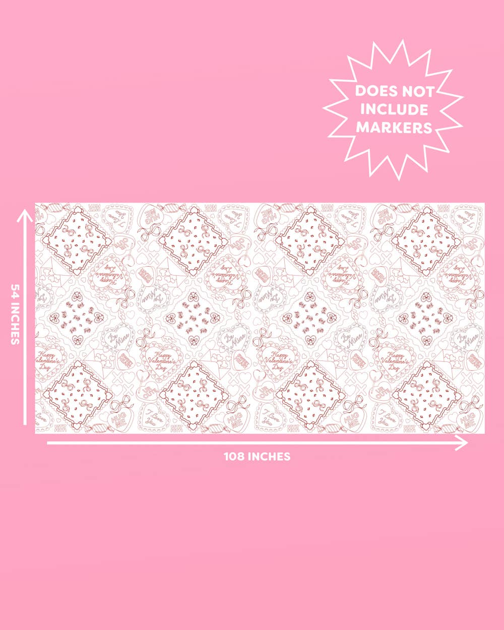 Wholesale xo, Fetti Vday Kids Coloring Tablecloth | red, valentine ...