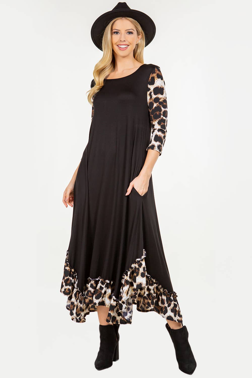 Wholesale PLUS SIZE MODEST FLOWY COLOR DRESS WITH POCKETS -CD43807-PL ...