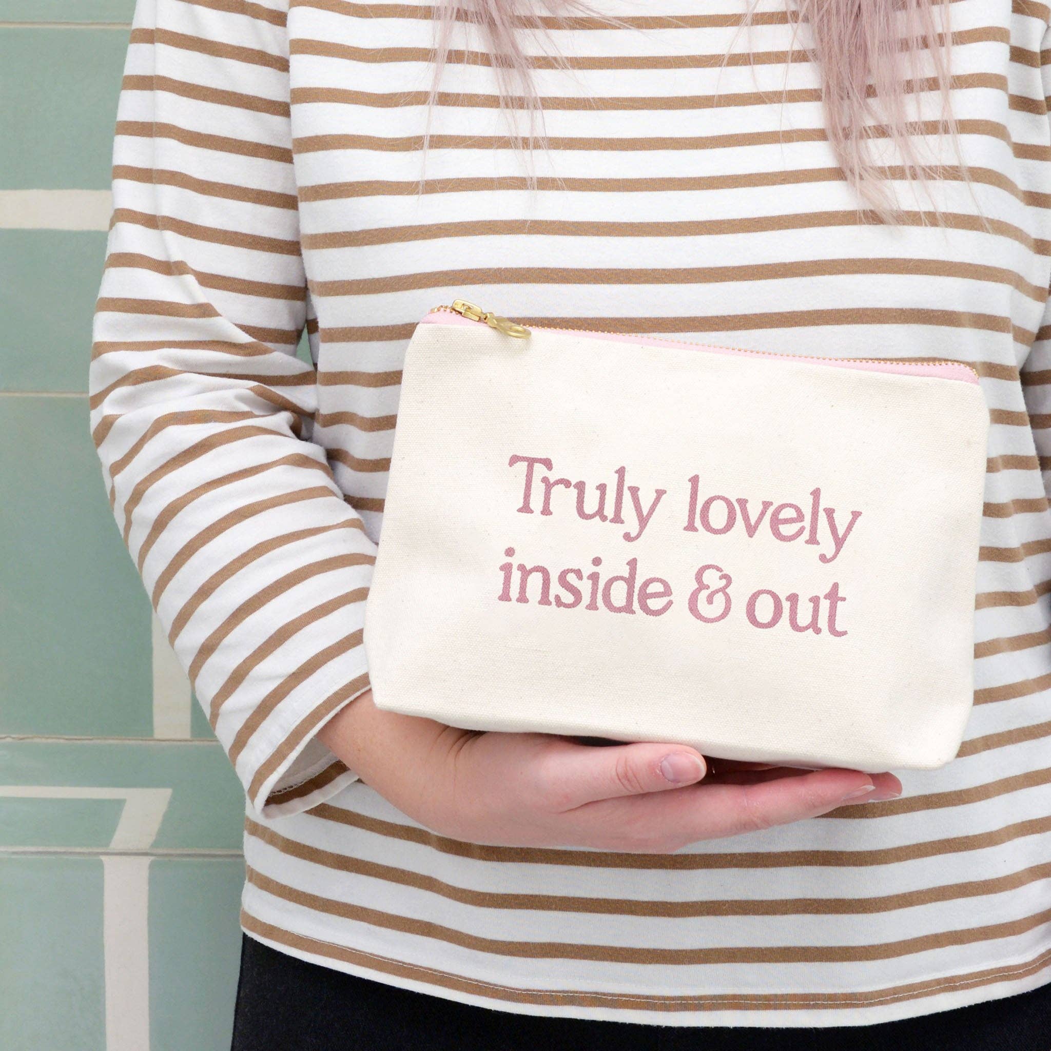 Wholesale Truly Lovely Inside & Out - Makeup Bag for your store - Faire