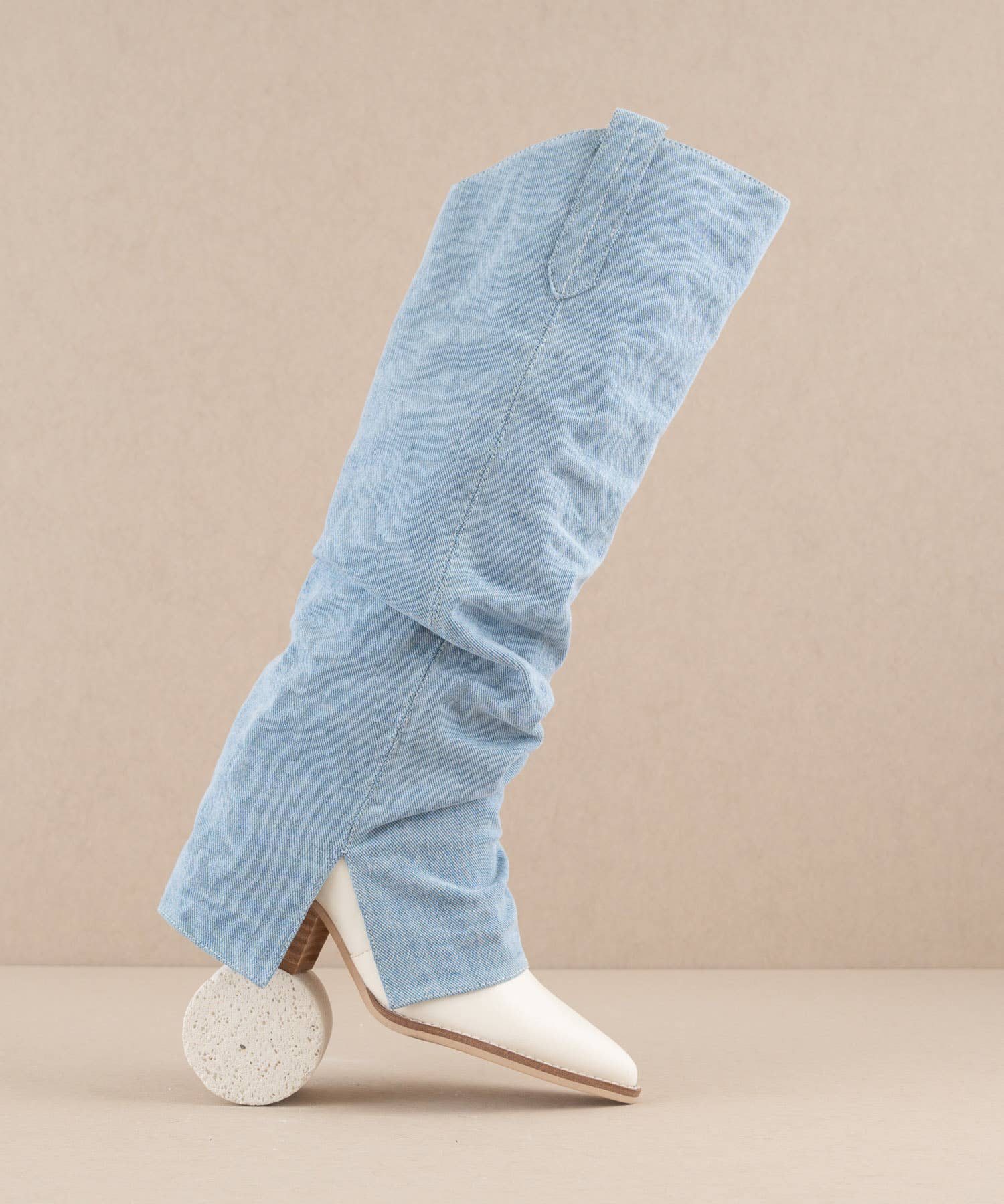 Wholesale The Thea Denim | Fold Over Slit Jean Boot for your store - Faire