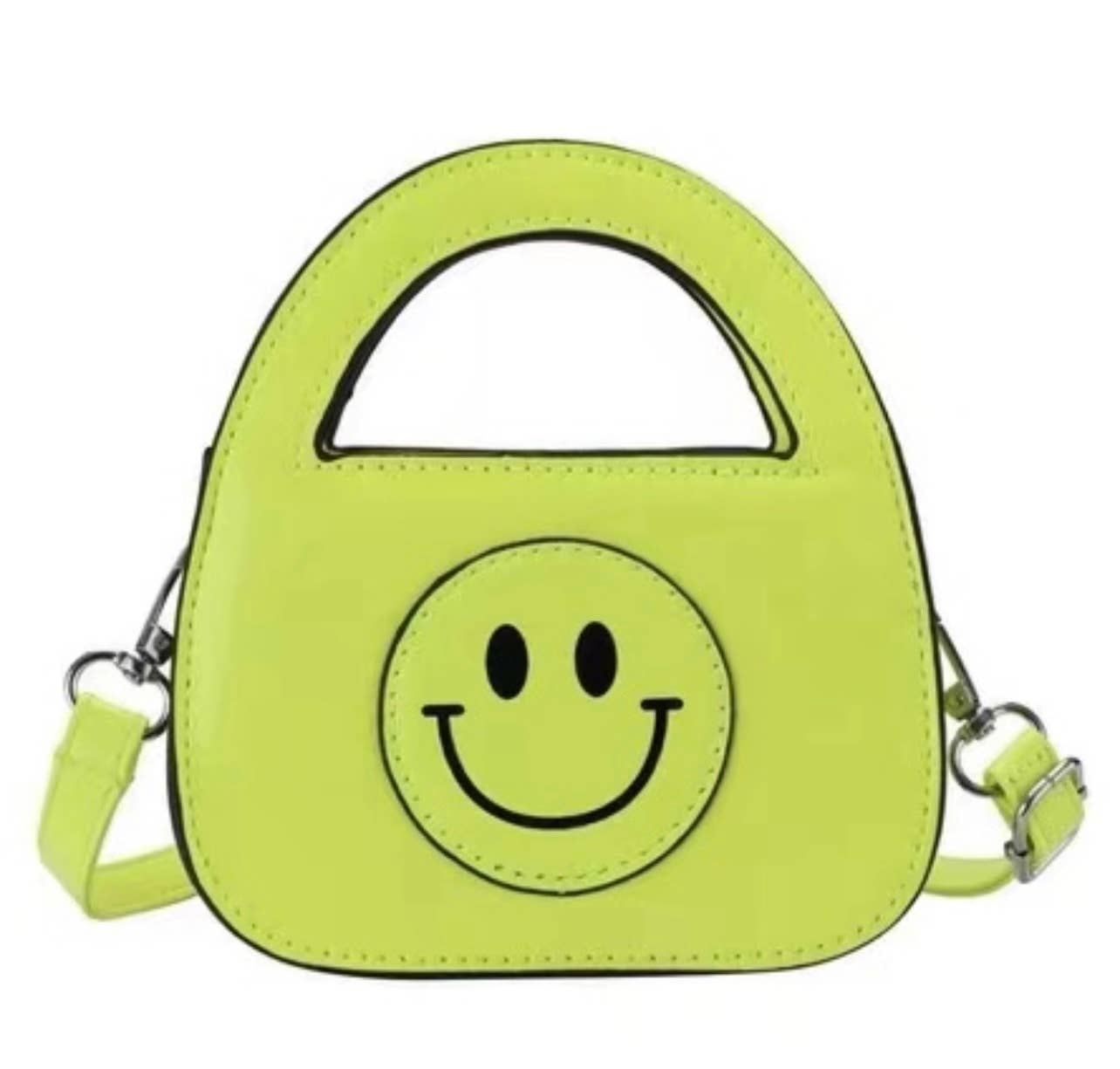 Wholesale Mini Neon Smiley Face Tote Purse Bag in Pink and Yellow for ...