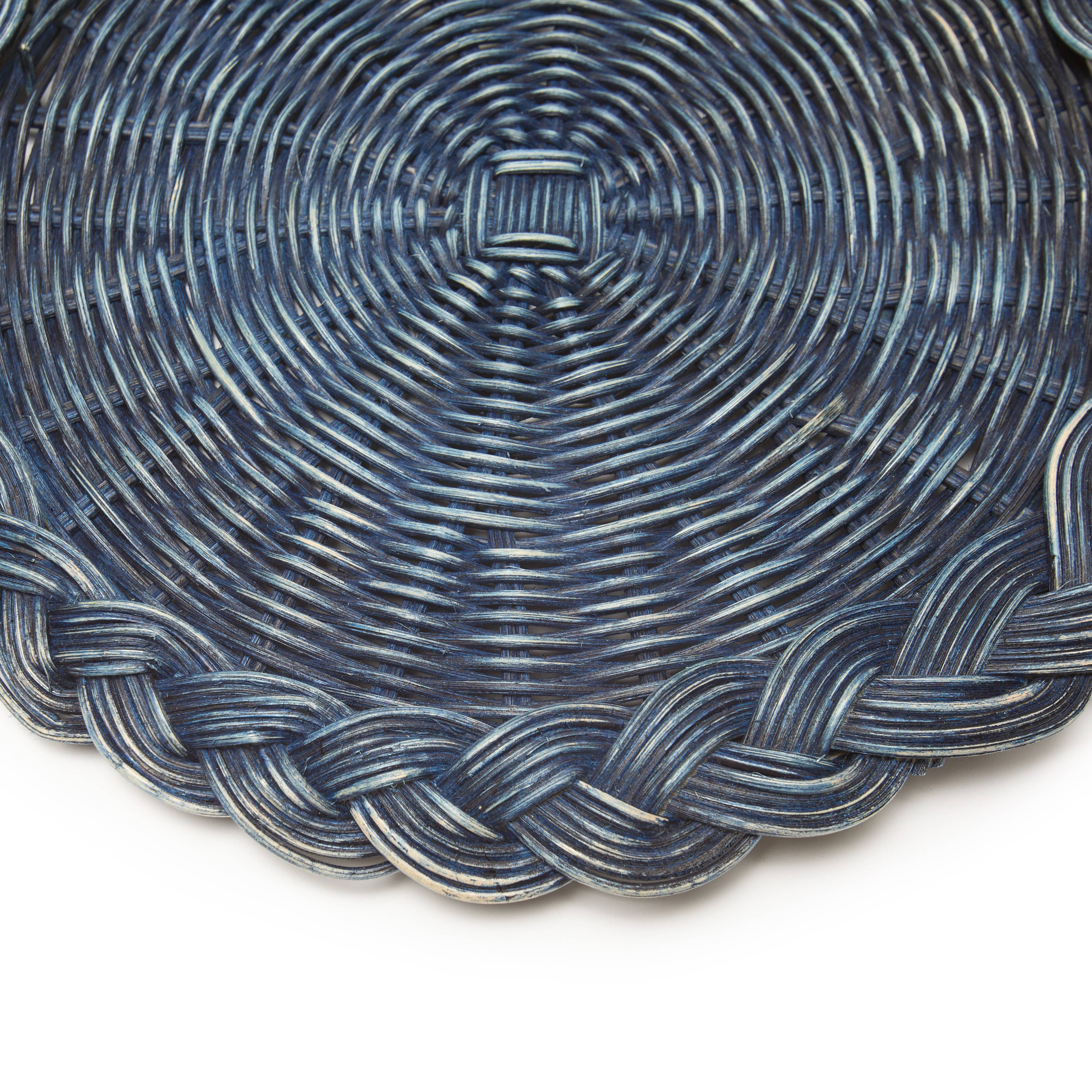 Wholesale Braided Weave Blue Placemats - Set of 5 for your store - Faire