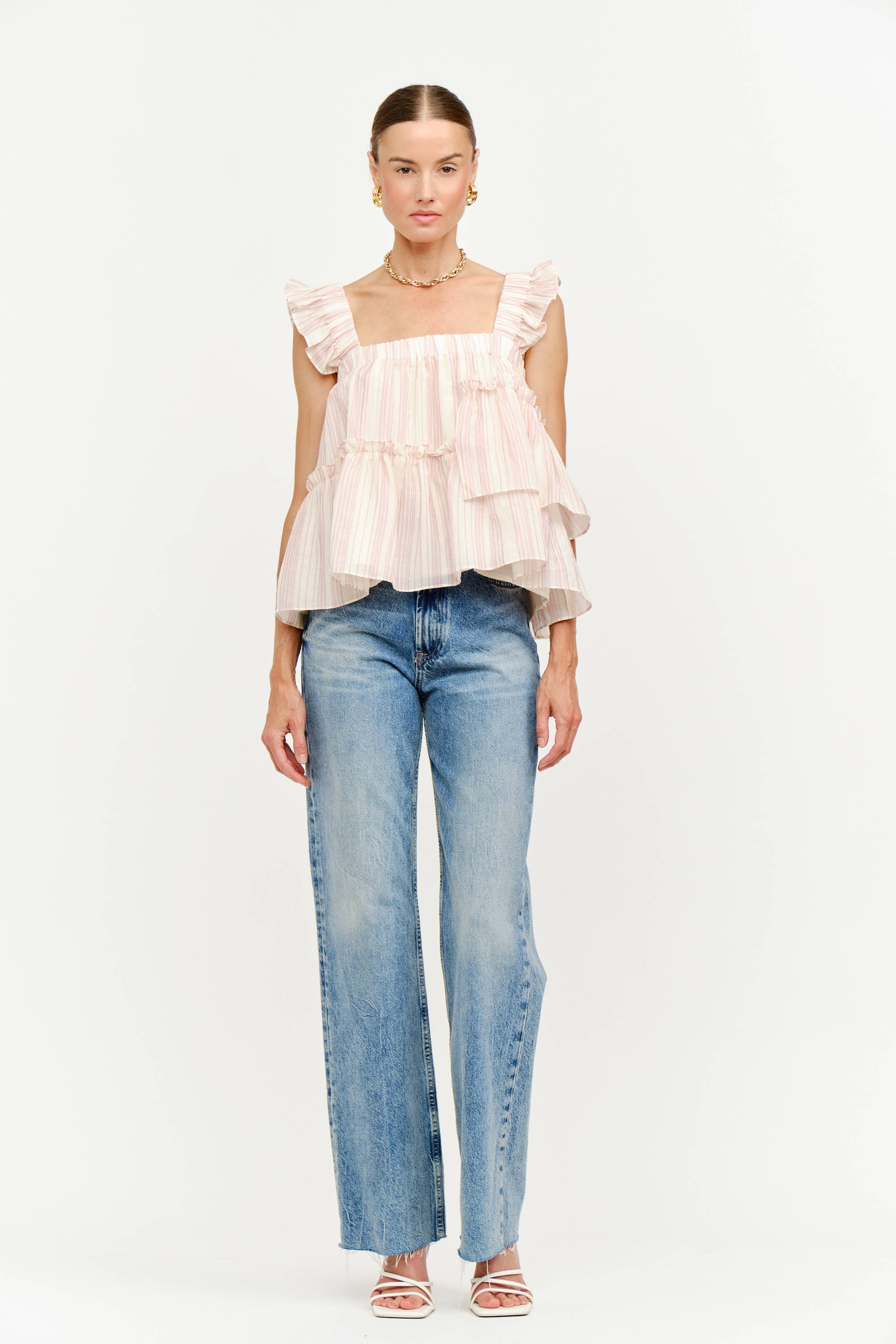 Wholesale Sadie Blush Stripe Top for your store - Faire