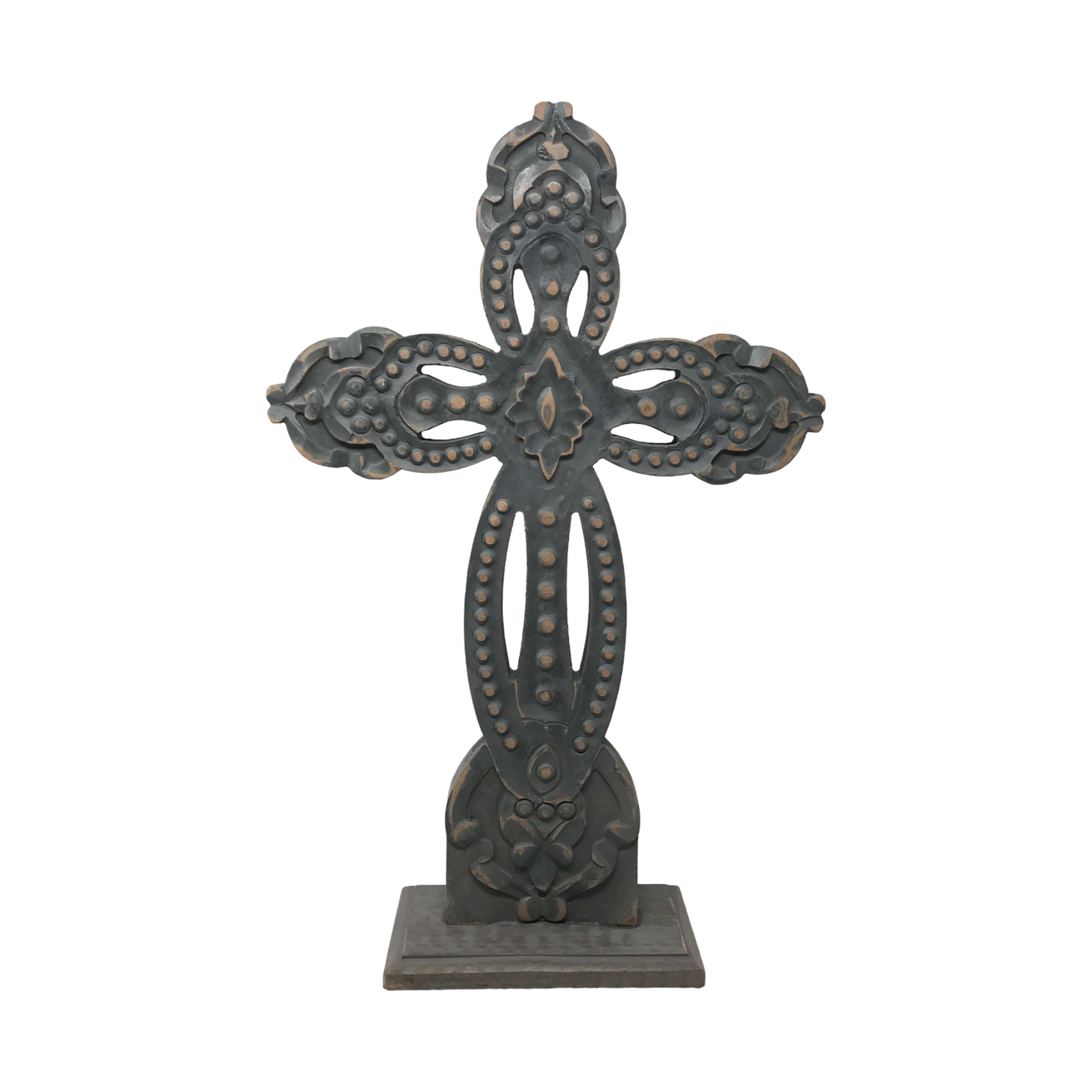 Wholesale Double Sided Carved Wood Agar Table Cross for your store - Faire