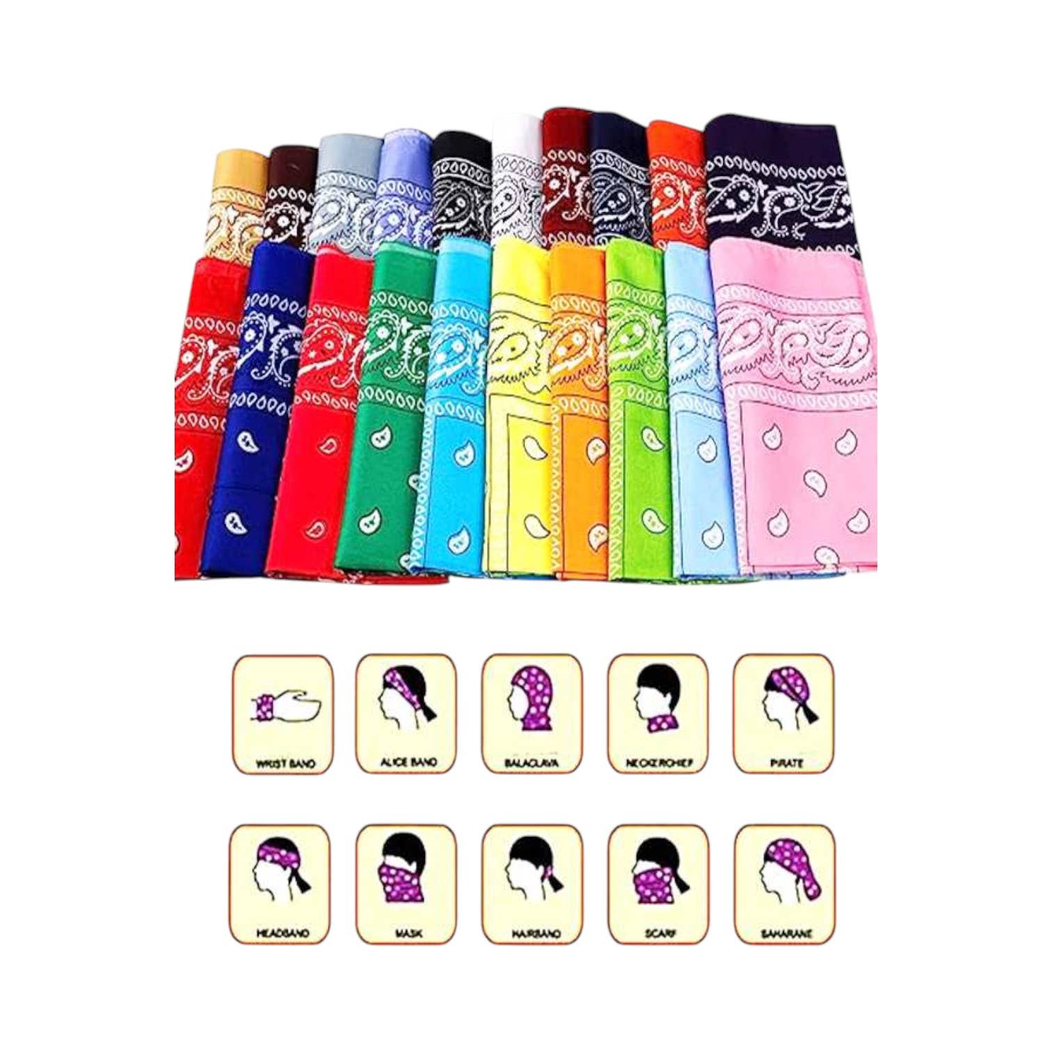 Wholesale Convertible Square Bandana for your store - Faire