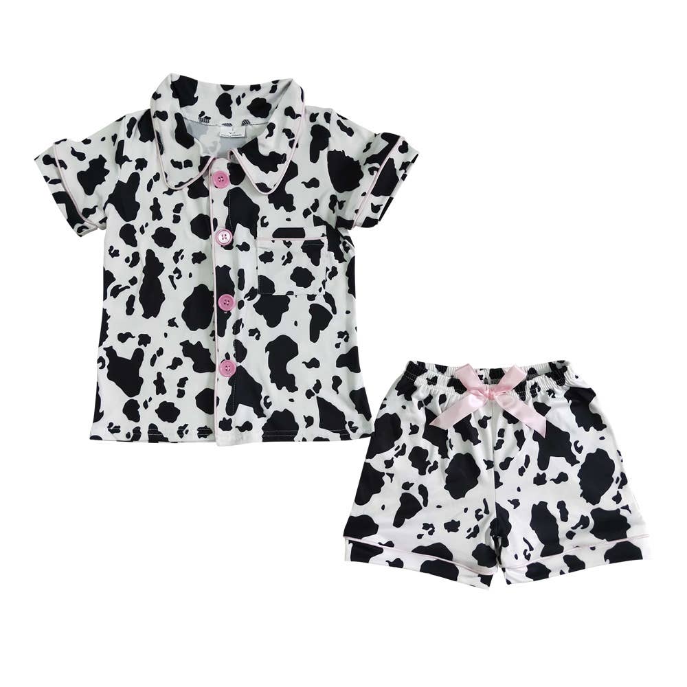 Wholesale Baby girls cow print pajamas sleepwears for your store - Faire