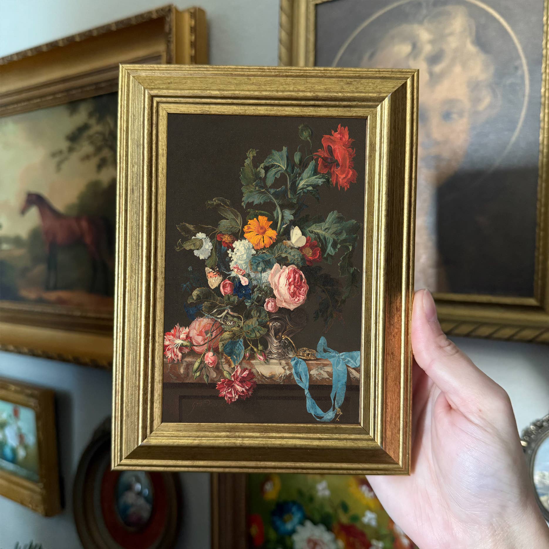 Wholesale Vintage Style Moody Flowers in vase Art Print Framed for your ...