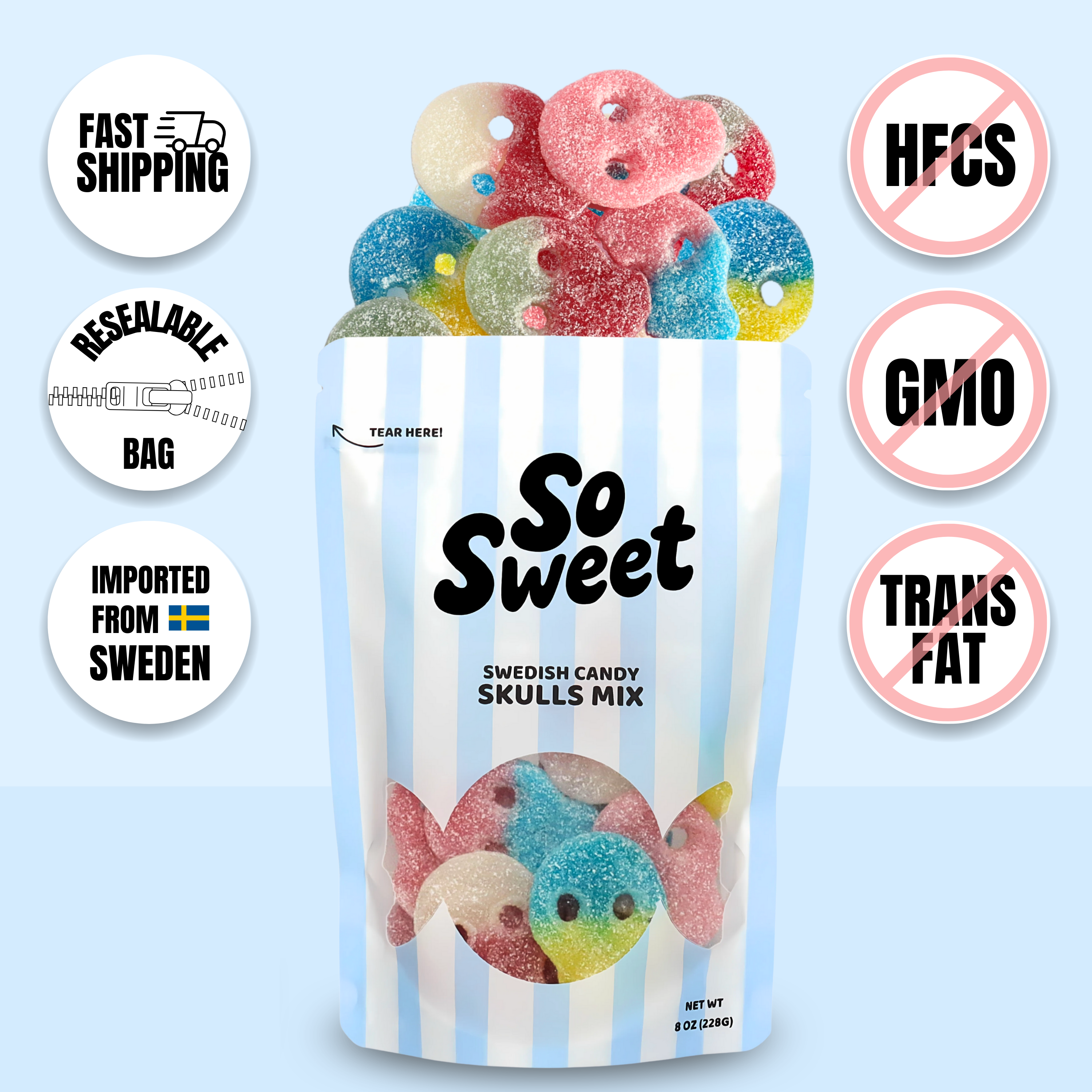 Wholesale Swedish Candy Skulls Mix (8 oz) for your store - Faire