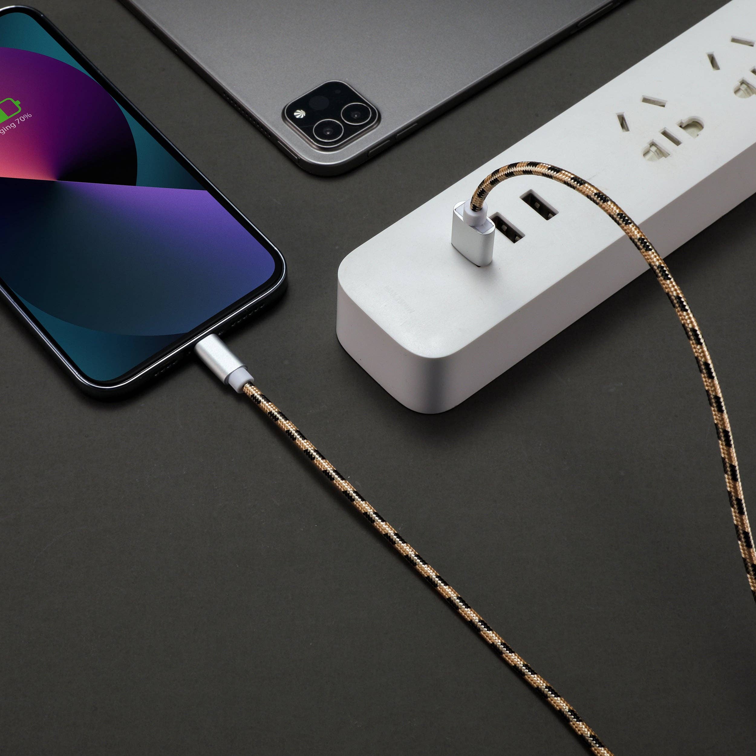 Wholesale Nylon Braided 6-Feet Charging Cable Compatible With Apple De ...