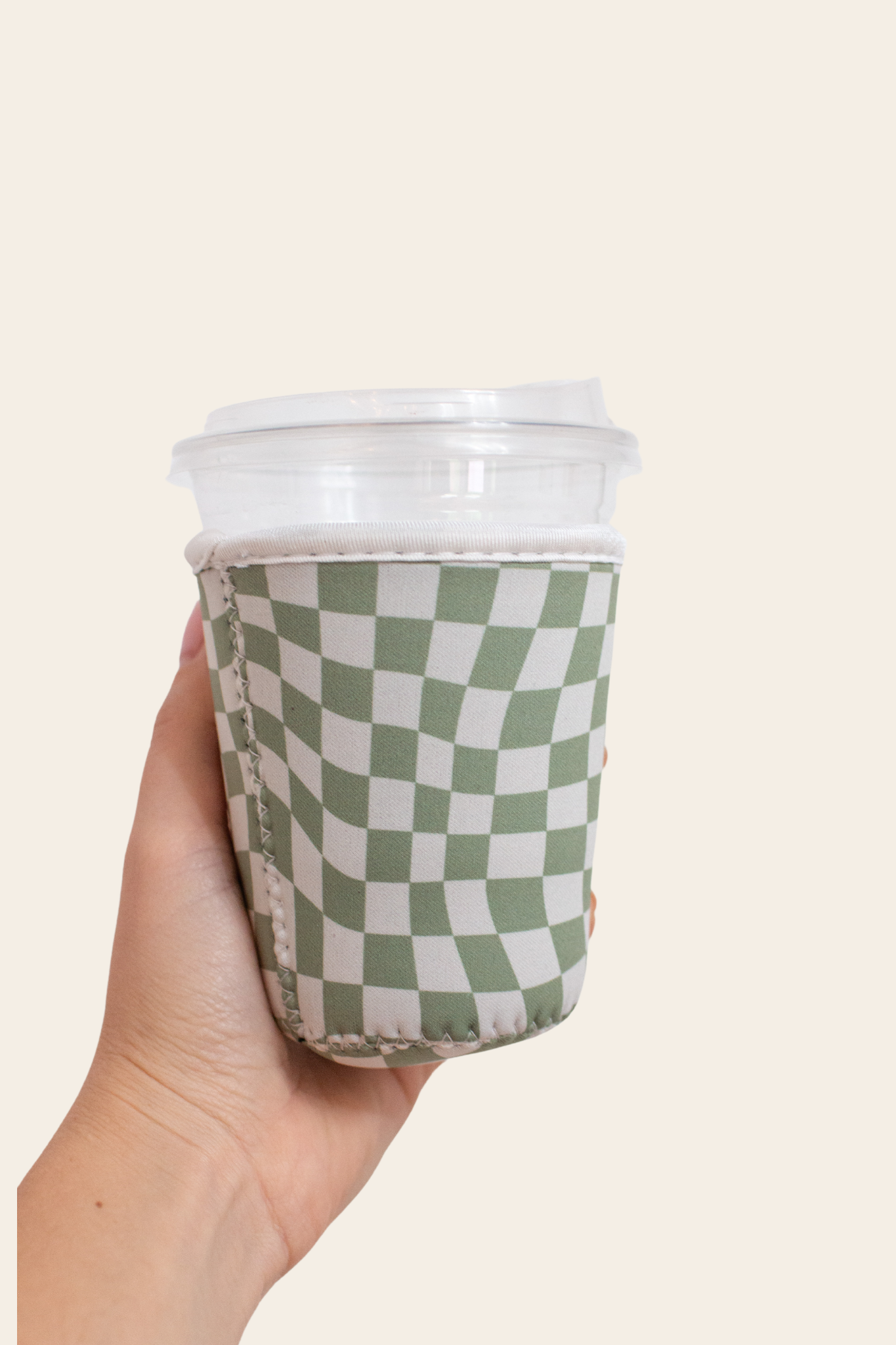 Wholesale Green Checkered Iced Coffee Sleeve for your store - Faire
