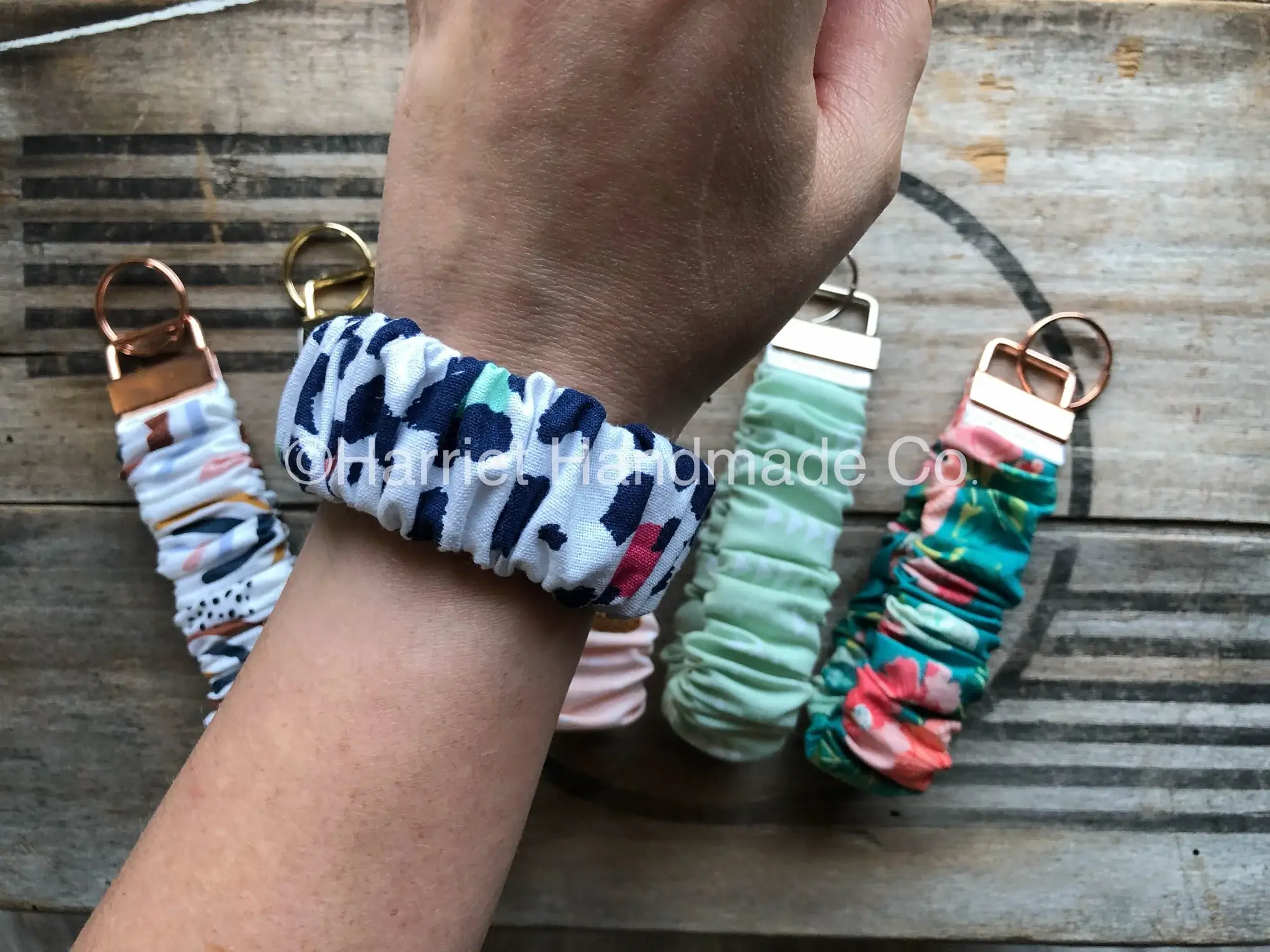 Wholesale Cotton Scrunchie Wristlet Keychain / Key Fob 100+ Pattern for ...