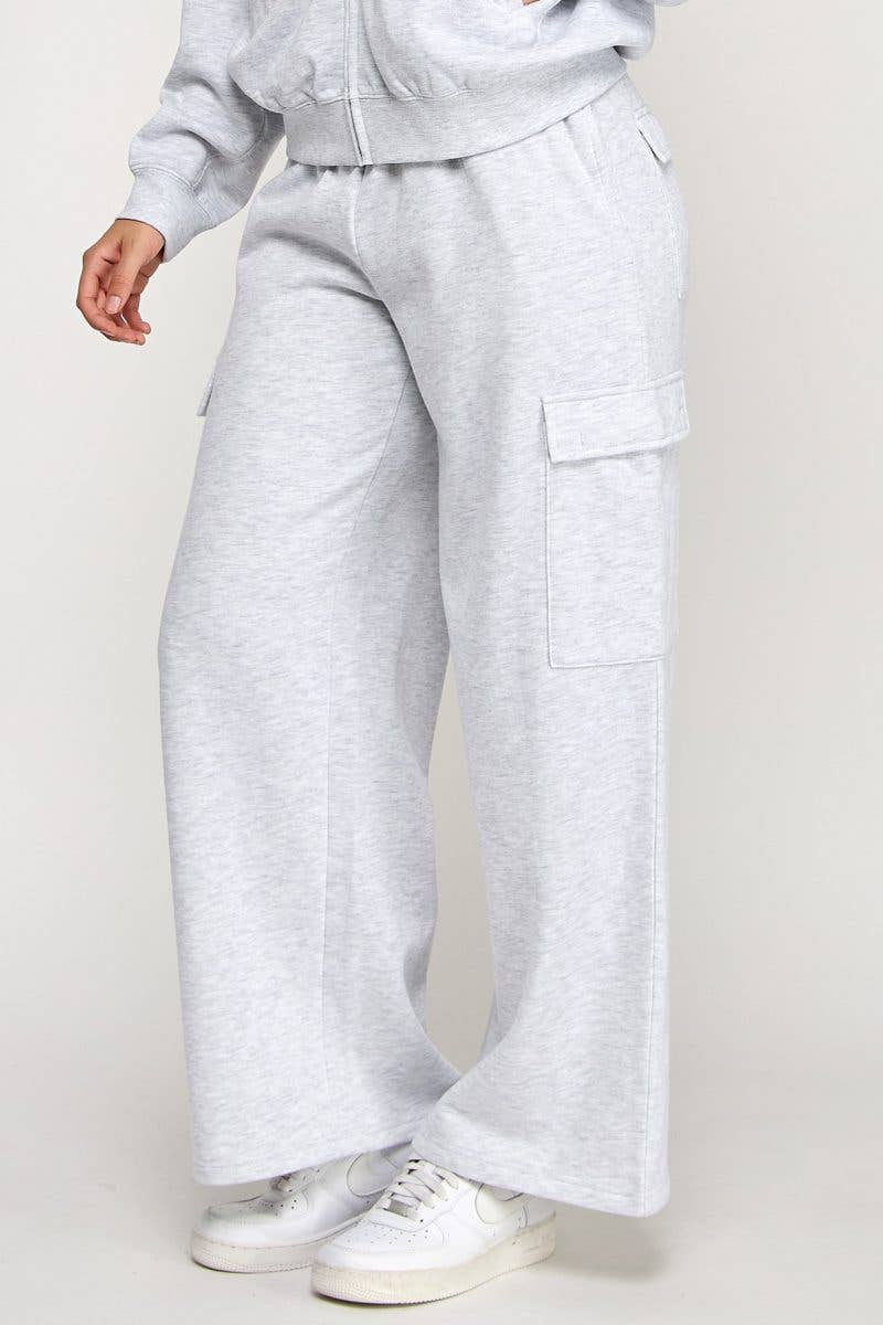 Wholesale Fleece Straight Leg Mid Rise Cargo Pants for your store - Faire