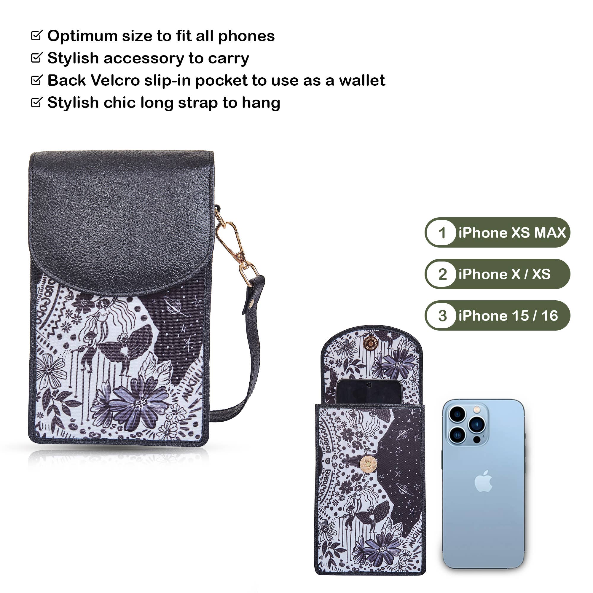 Wholesale Ladies Printed Nylon Fabric Crossbody Sling Bag Phone Wallet ...