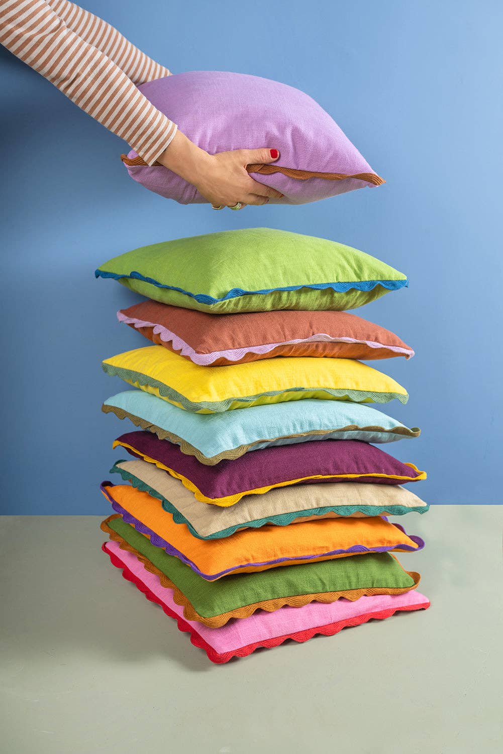 Wholesale Fern Block Colour Cotton Cushion Cover for your store - Faire