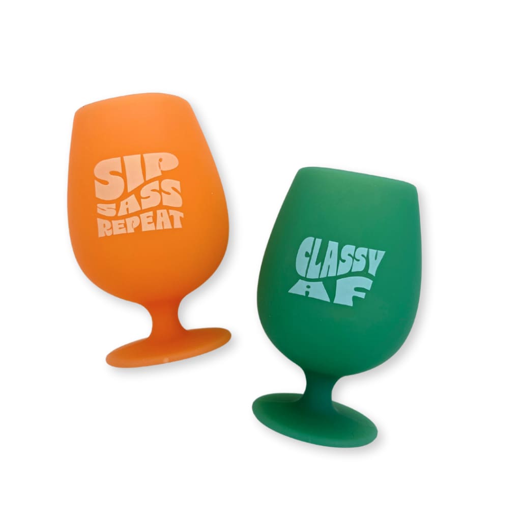 Wholesale Sassy Classy Cups | Set of 2 funny silicone stemmed glasses ...