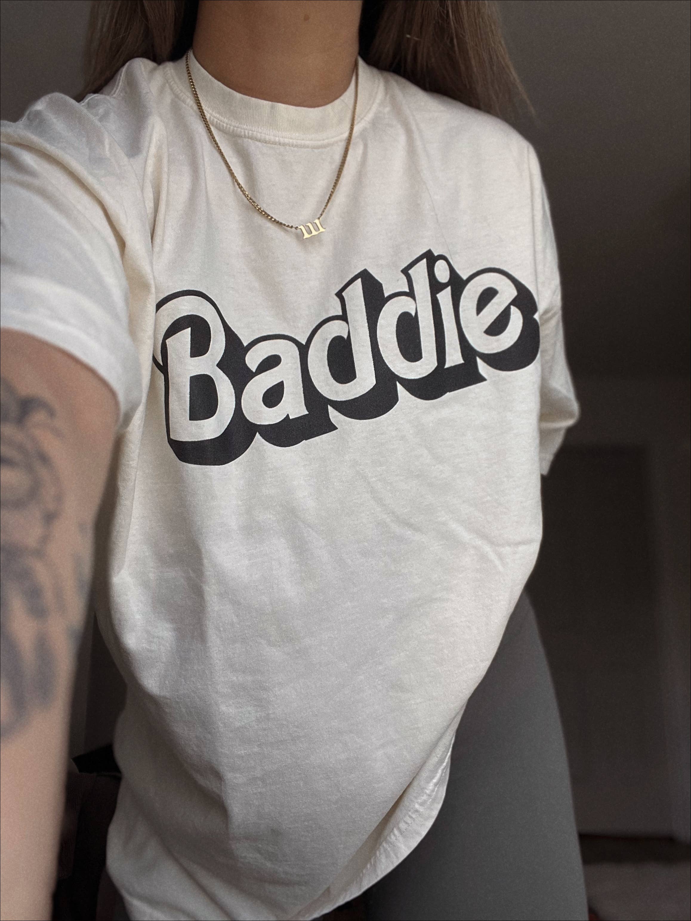 Wholesale Baddie Womens Feminist Graphic Tee - Ivory for your store - Faire