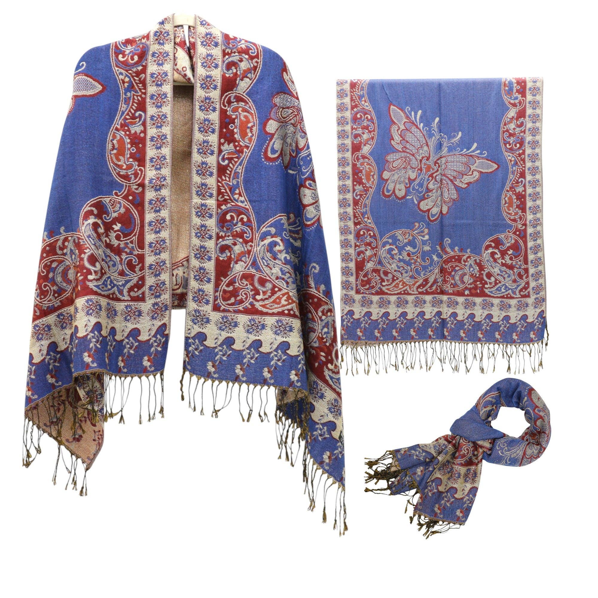 Wholesale Metallic Pashmina Butterfly SCF4815-9. (12PC) for your store ...