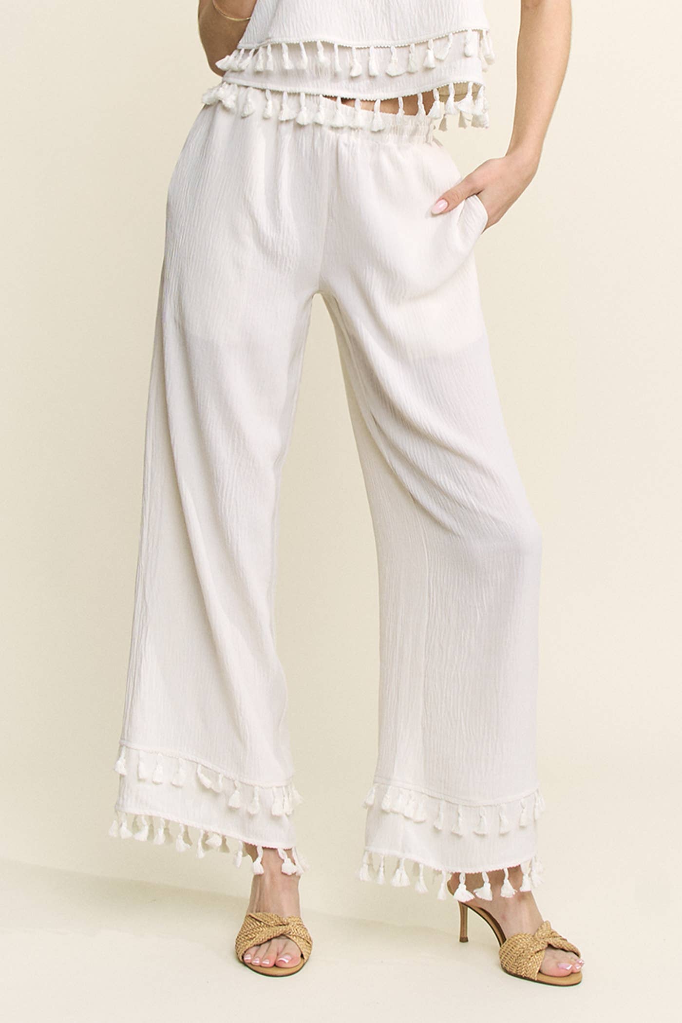 Wholesale FRINGE EDGE SLEEVELESS TOP AND MATCHING PANTS SET-HSET0166 ...