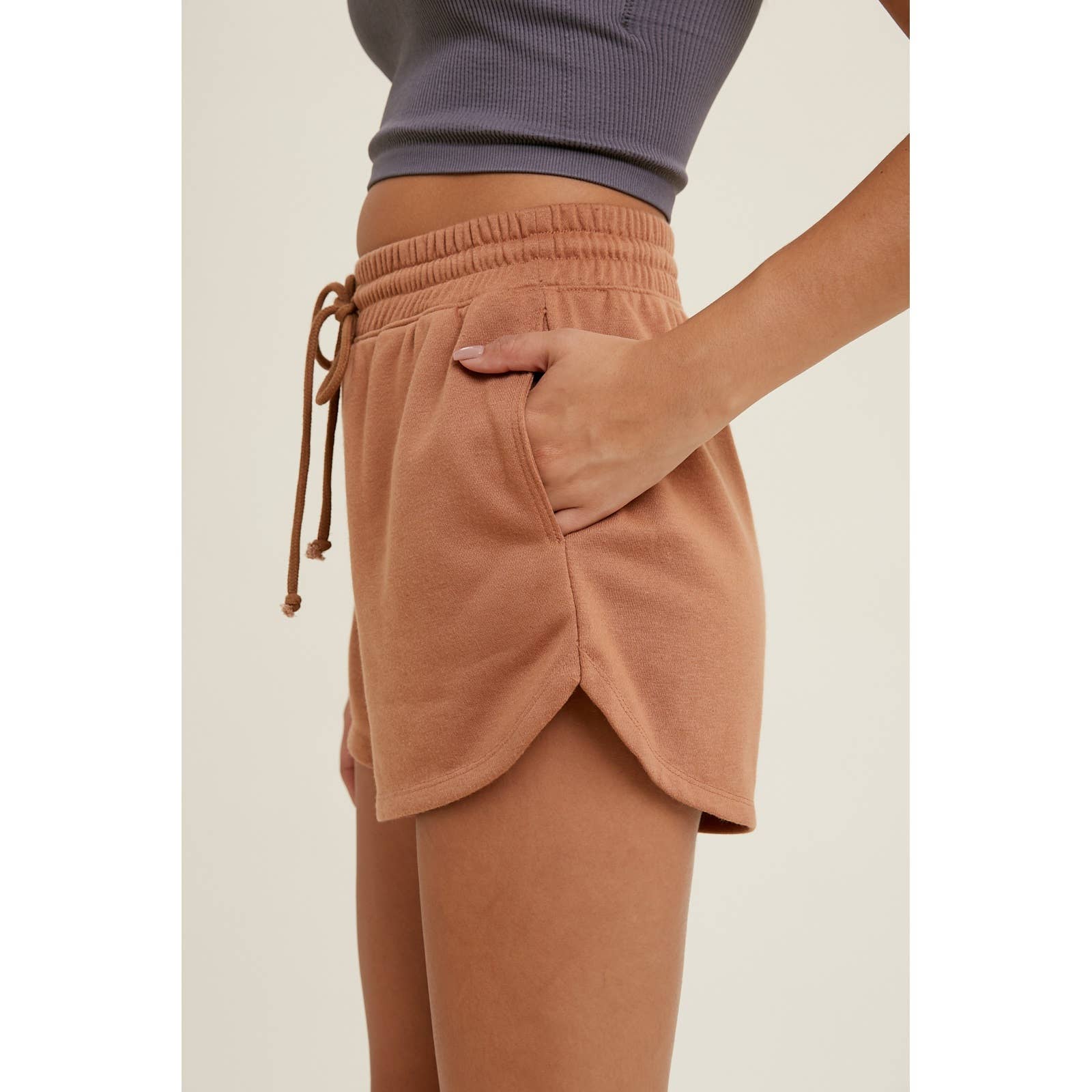 Wholesale FRENCH TERRY DOLPHIN HEM SHORTS WITH DRAWSTRING / WL22-7284 ...