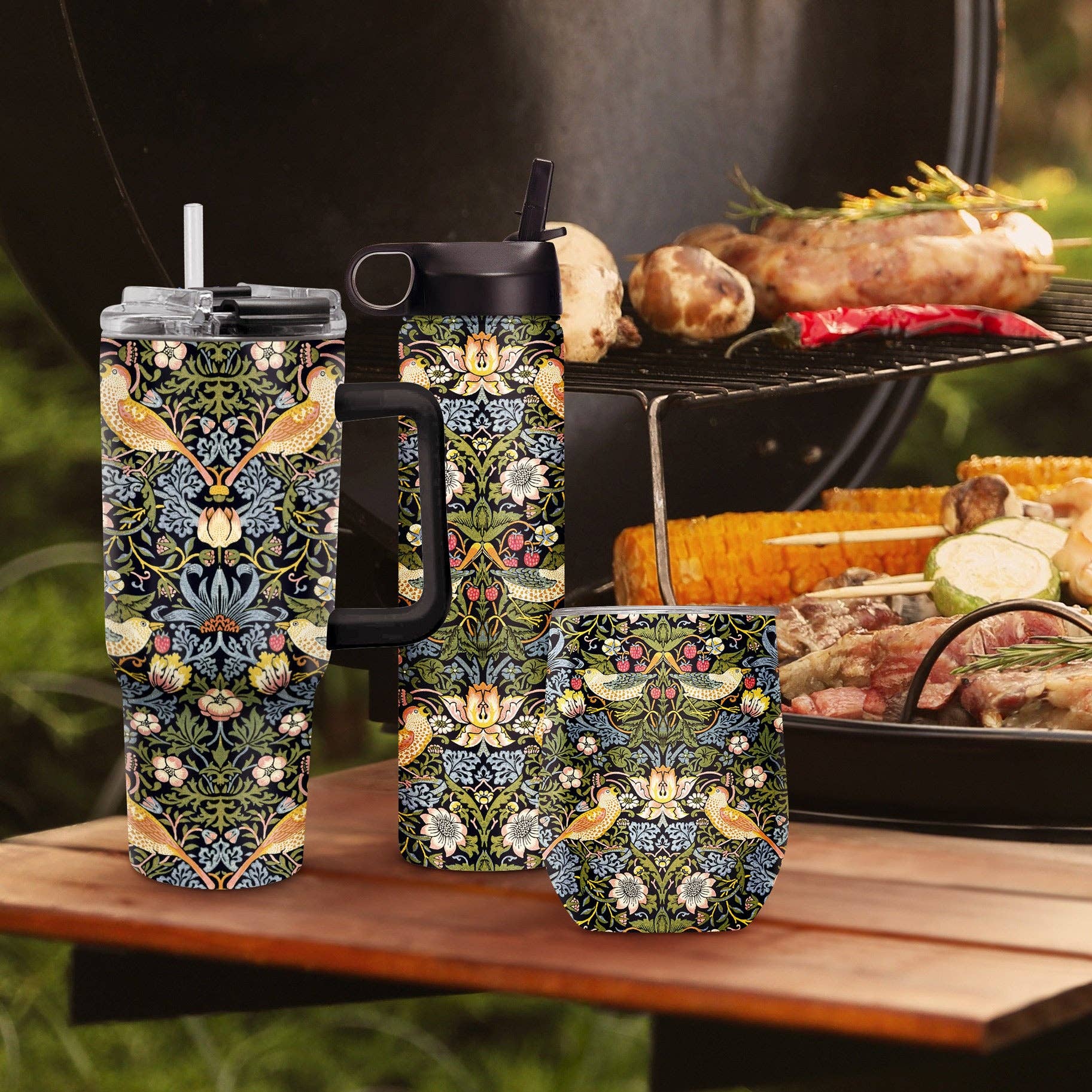 Wholesale William Morris "Strawberry Thief" Drinkware Set of 3 for your ...