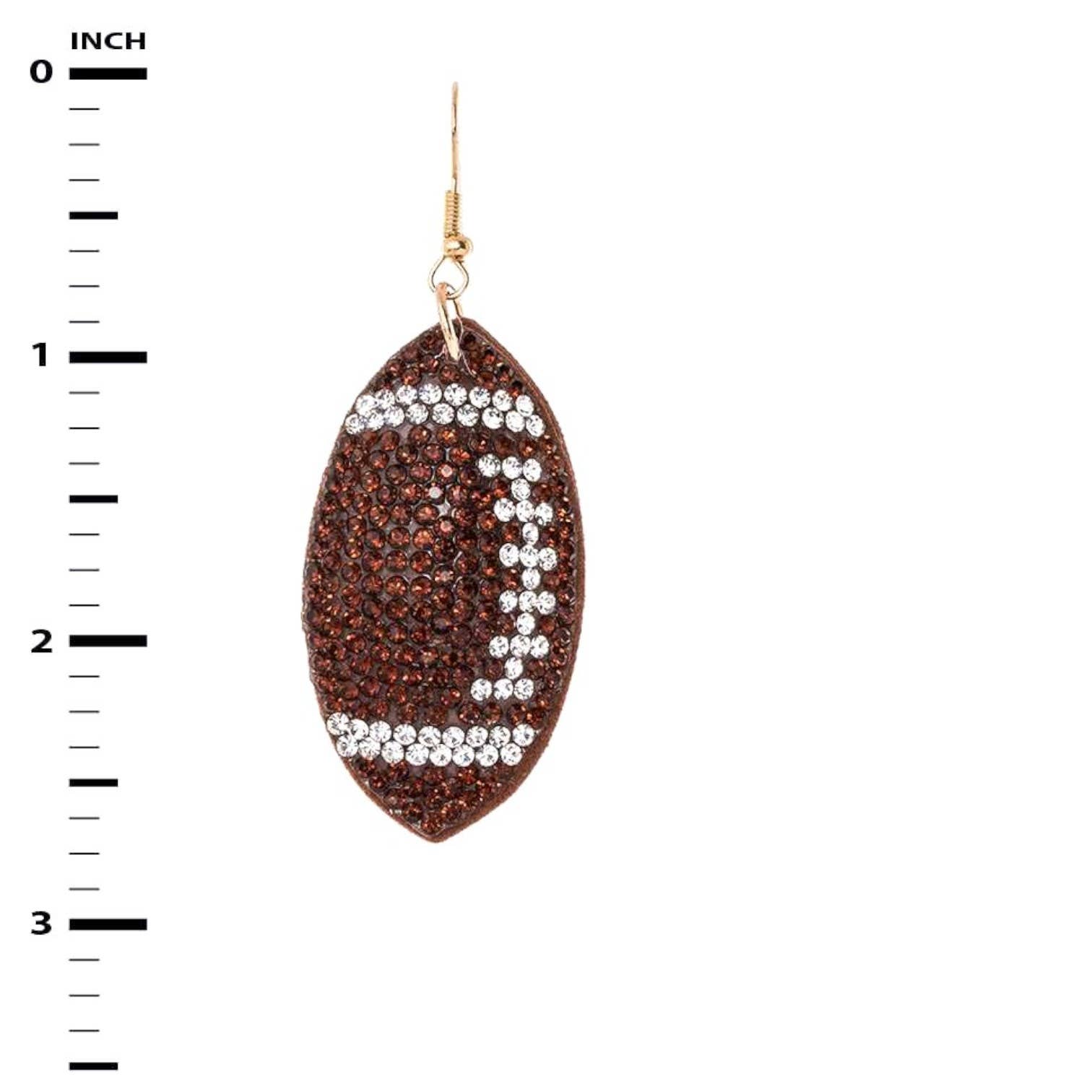 Wholesale Rhinestone Football Pillow Earrings for your store - Faire