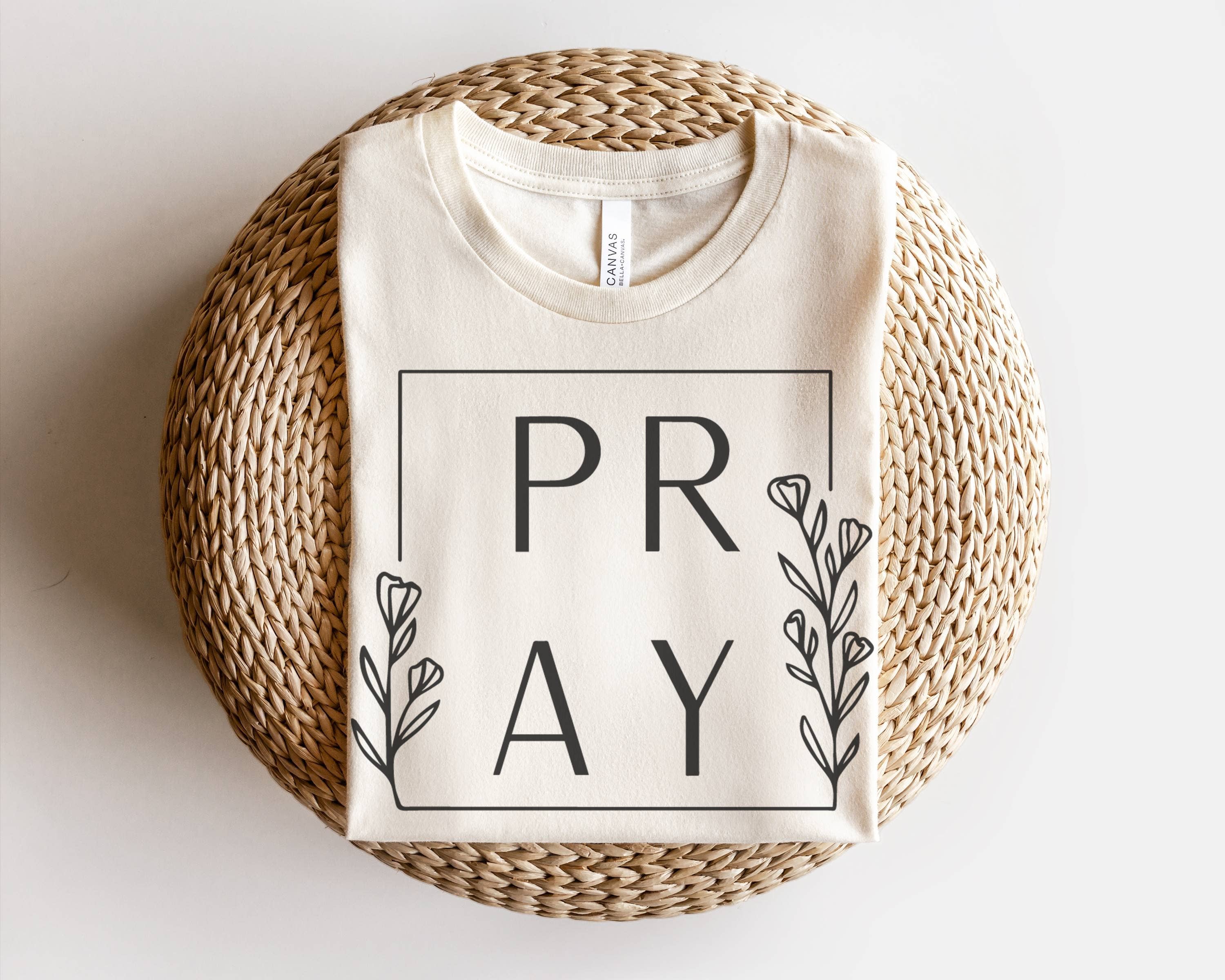 Wholesale Square Pray Floral Graphic Tee | Women's Religous Tees for ...