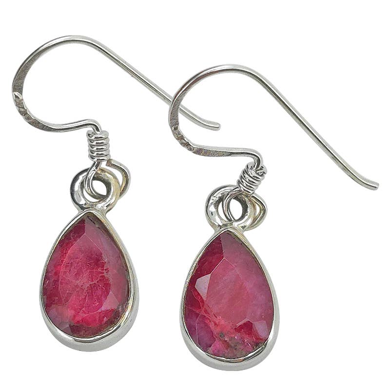 Wholesale Faceted Composite Ruby Dangle Earrings for your store - Faire