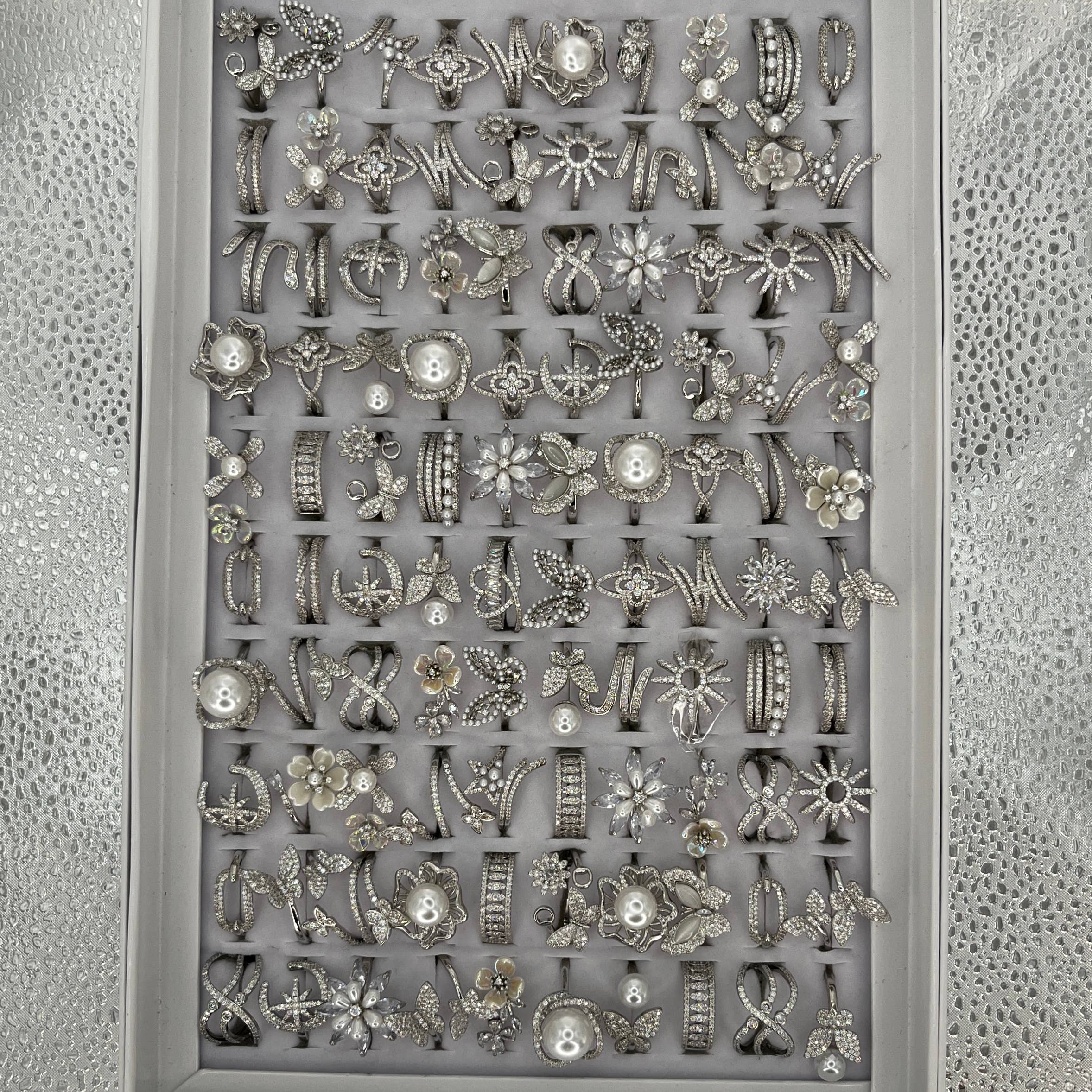 Wholesale Stainless Steel 100 Adjustable Rings Set & Display for your ...