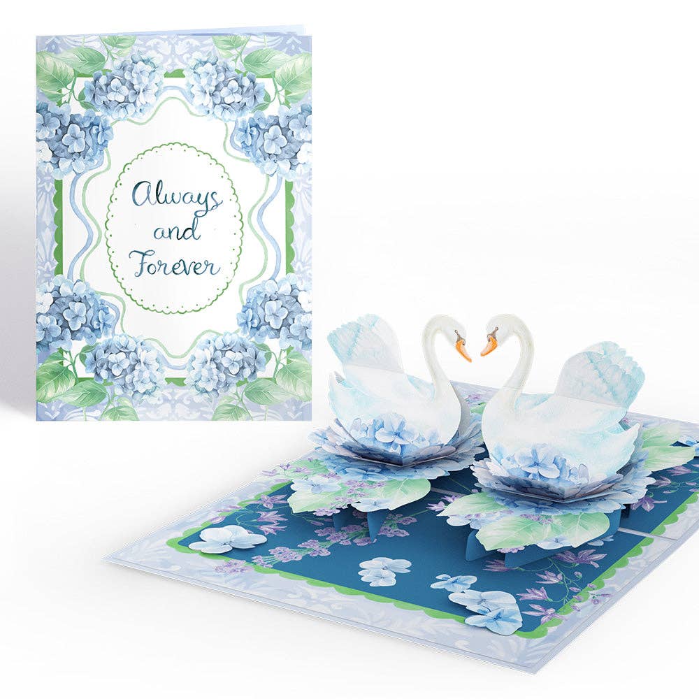 Wholesale Always and Forever Swans Pop-Up Card 5x7" for your store - Faire