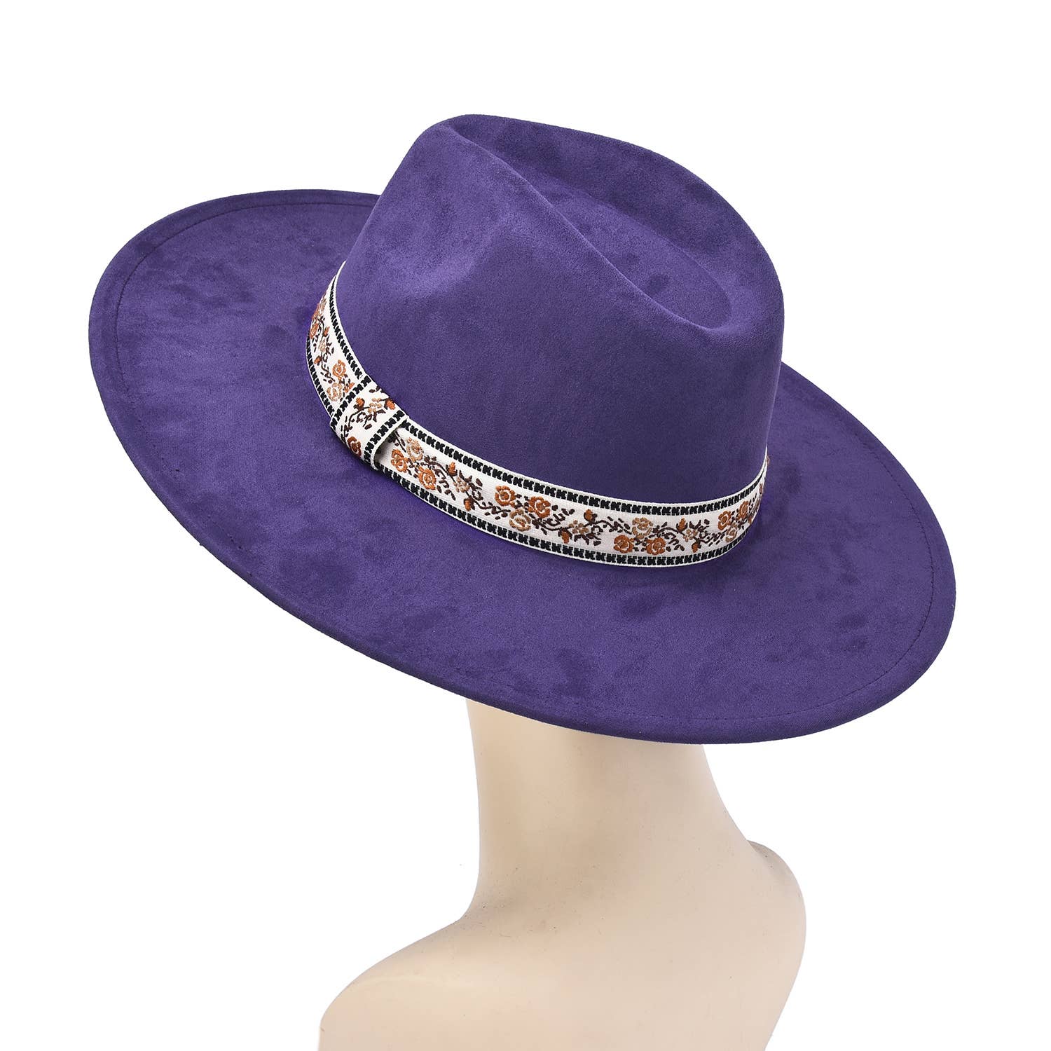 Wholesale Women's Felt Hat with Floral Embroidery Band for your store ...
