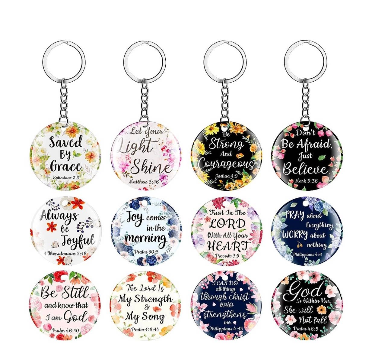 Wholesale Christian Bible verse acrylic keychains pack of 12 for your ...