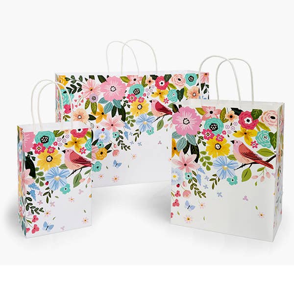 Wholesale Songbird Blooms Paper Retail Gift Bags for your store - Faire