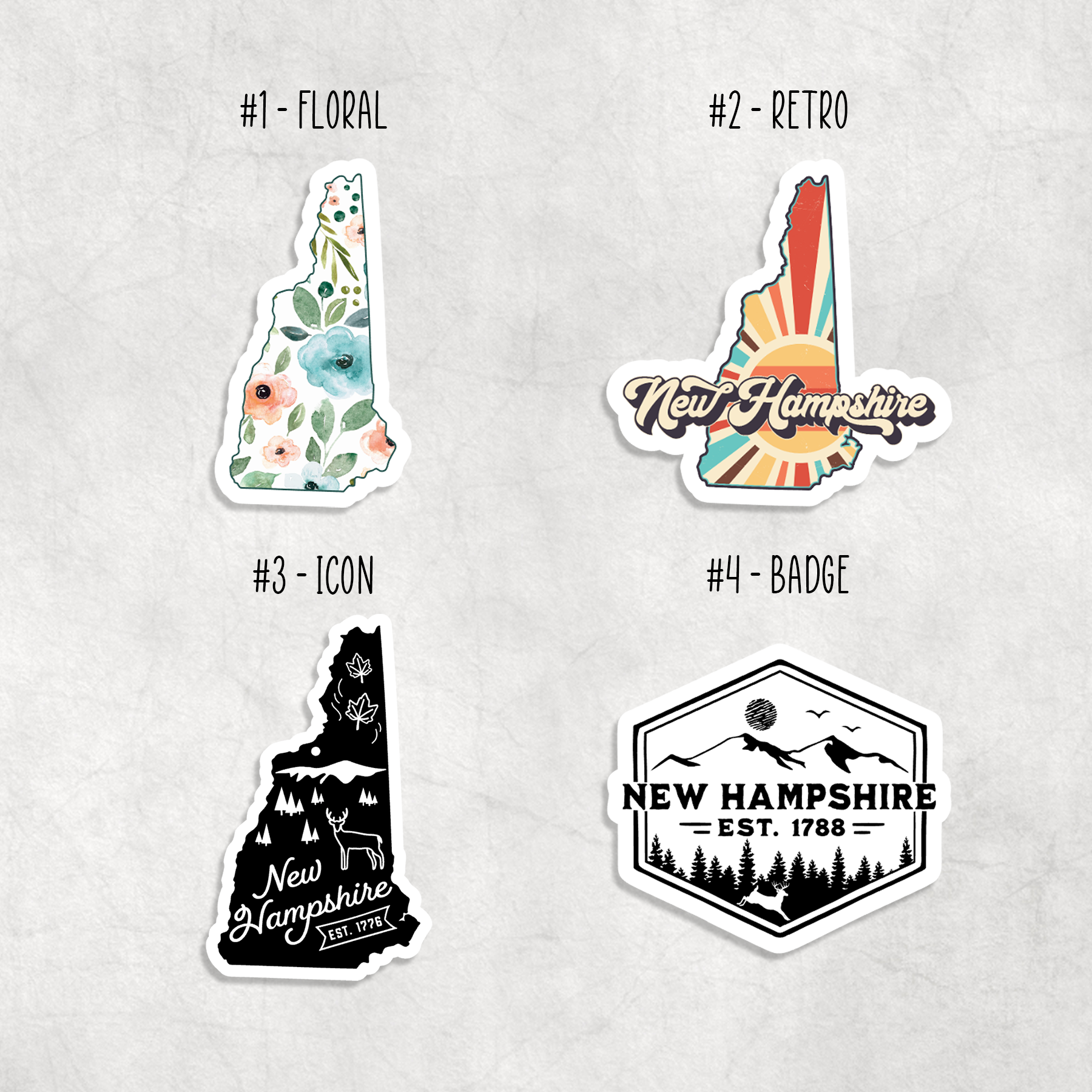 Wholesale New Hampshire Stickers for your store - Faire
